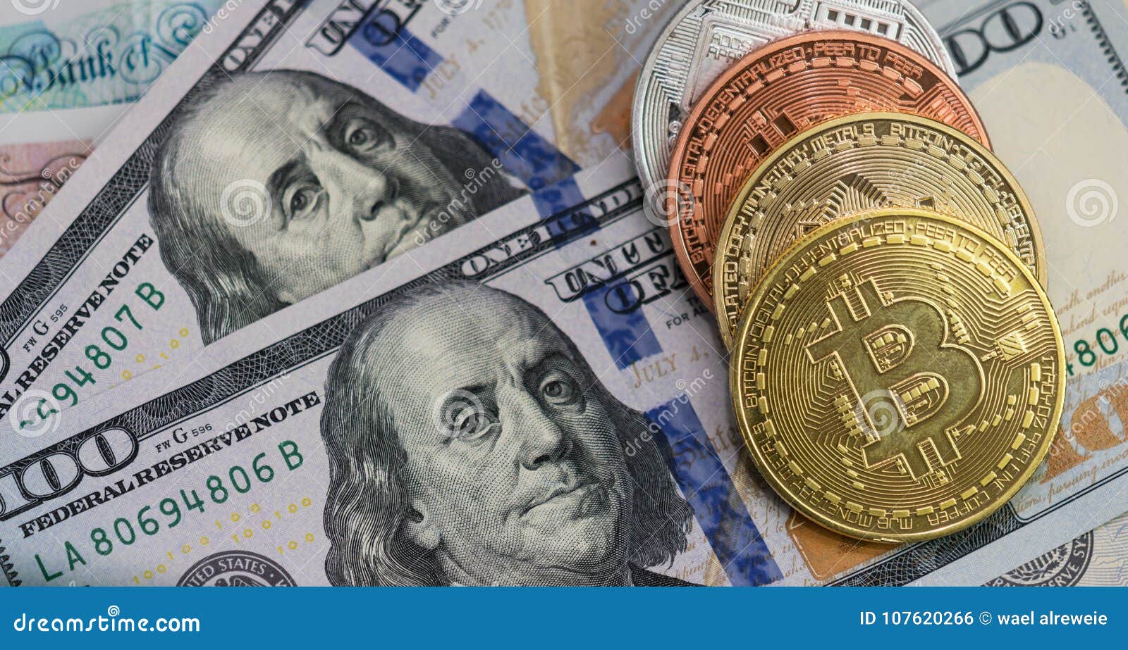 Bitcoins with US Banknotes and British Banknotes, 20 Pounds Sterling ... Bitcoins with US Banknotes and British Banknotes, 20 Pounds Sterling ...