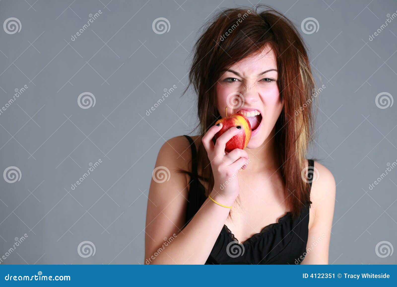 Bite stock image. Image of cosmetics, makeup, hair, eating - 4122351