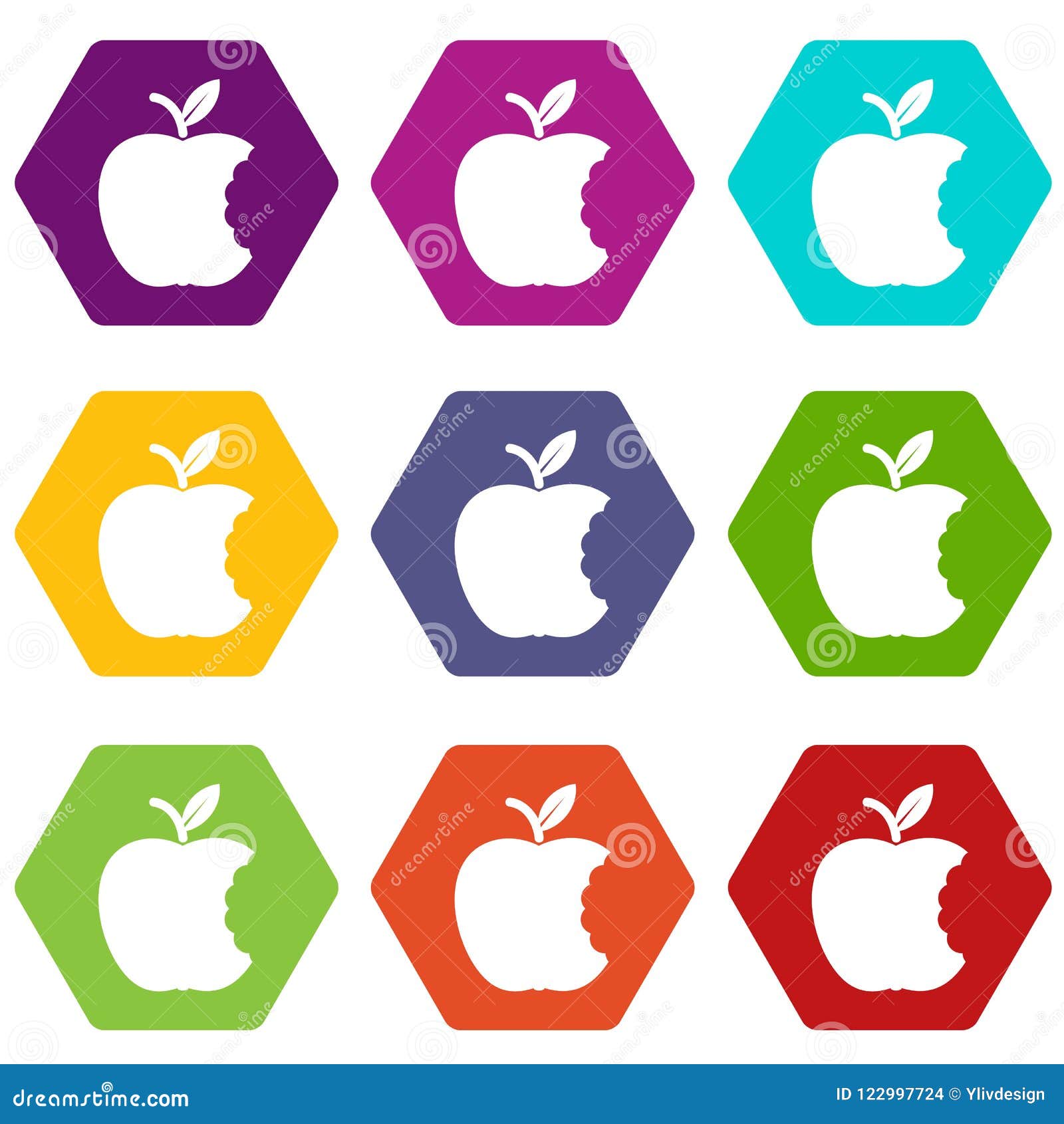 Bite Apple Isolated Coloring Page For Kids Cartoon Vector ...