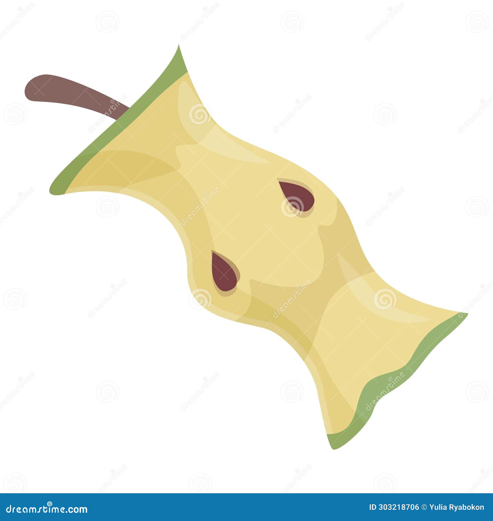 Bite Apple Waste Icon Cartoon Vector. Sorting Food Bin Stock Vector ...