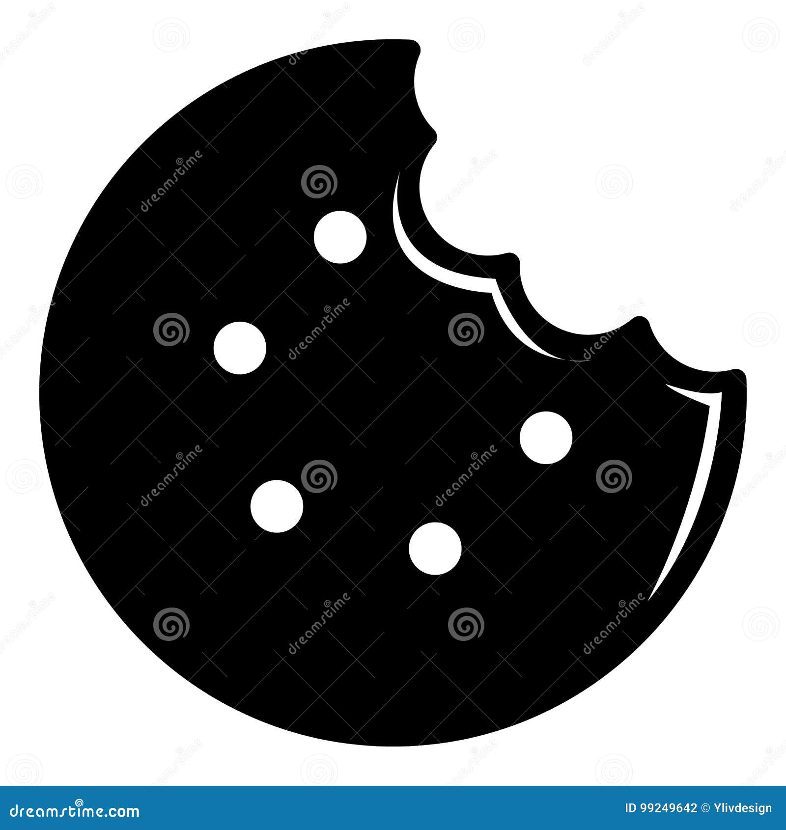 Bite Biscuits Icon, Simple Black Style Stock Vector - Illustration of ...