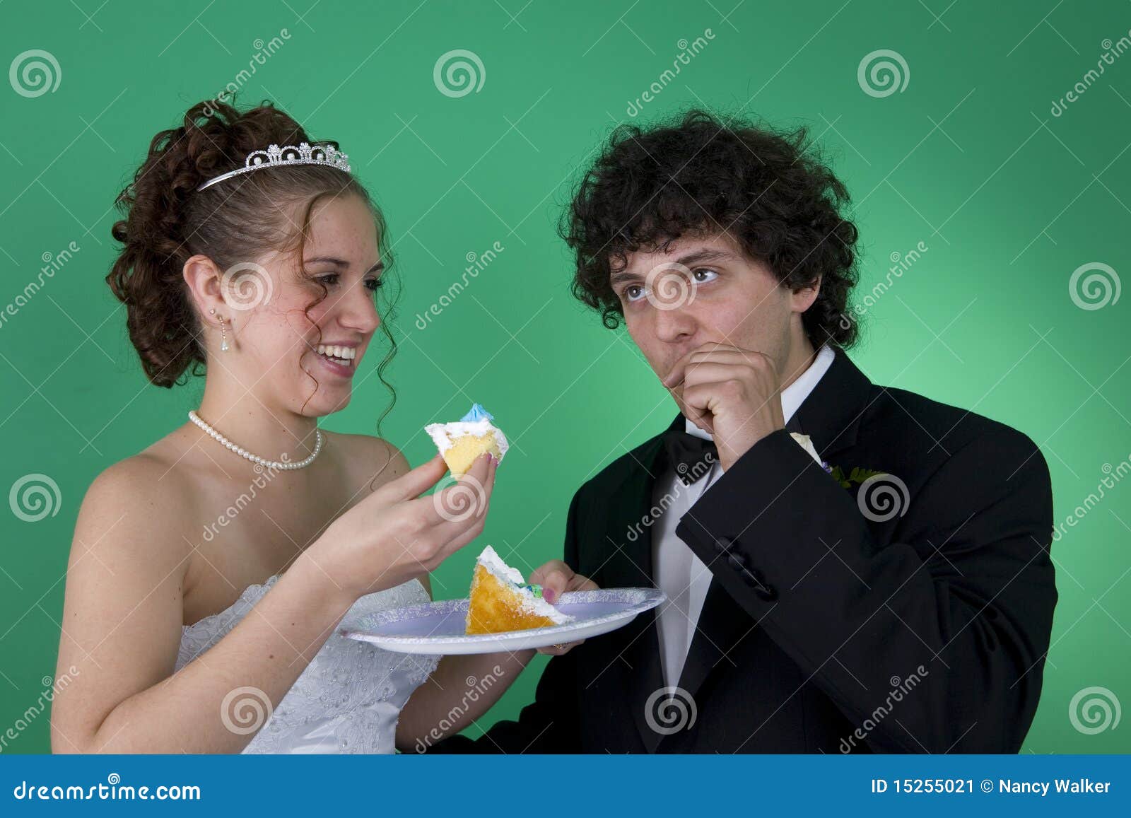 Bite of Cake stock image. Image of wedding, happy, bite - 15255021