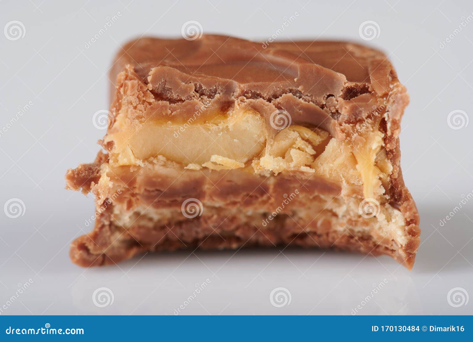 Bite of candy bar stock photo. Image of delicious, broken - 170130484