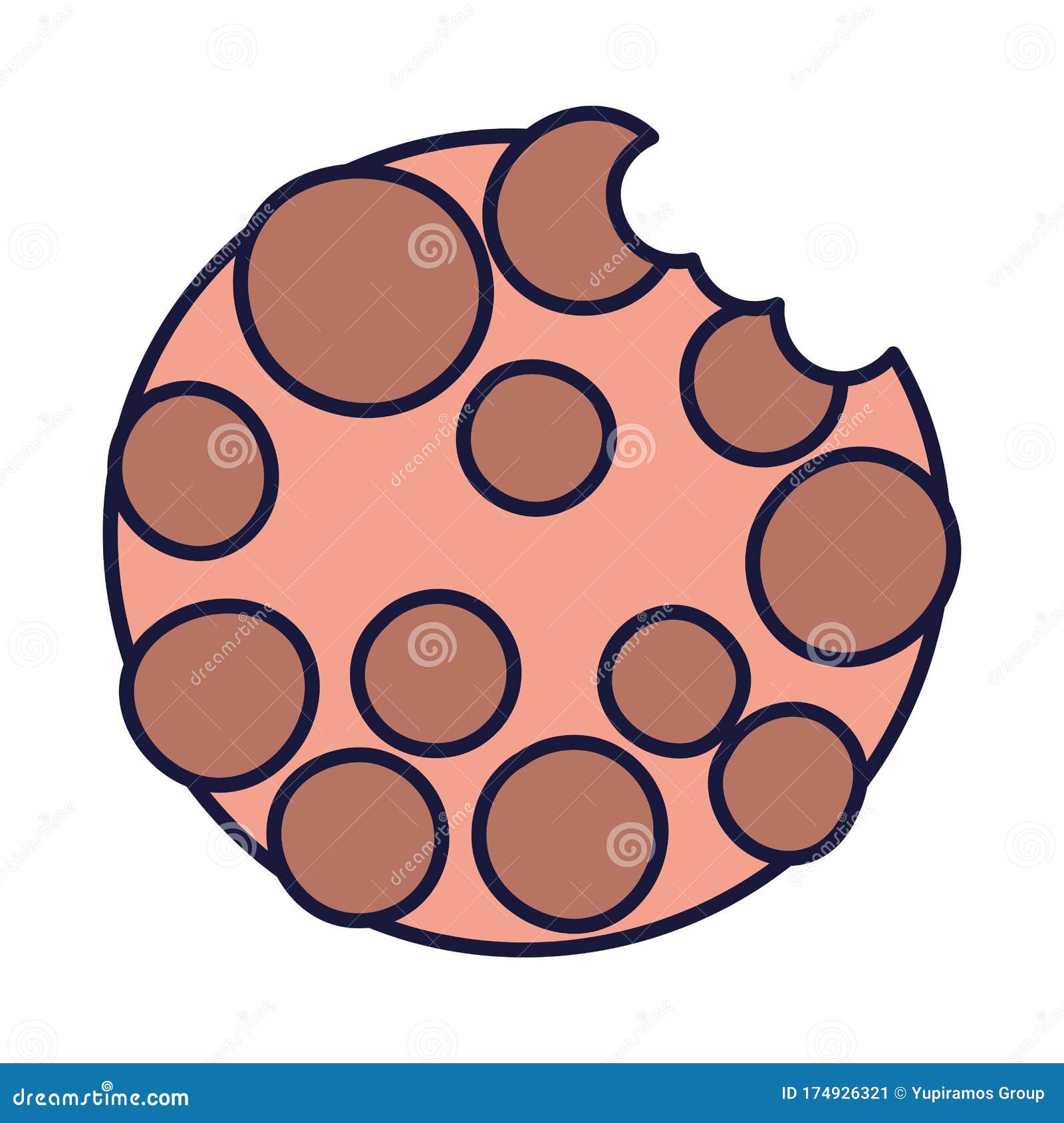 Bite Cookie Food Cartoon Icon Style Design Stock Vector - Illustration ...
