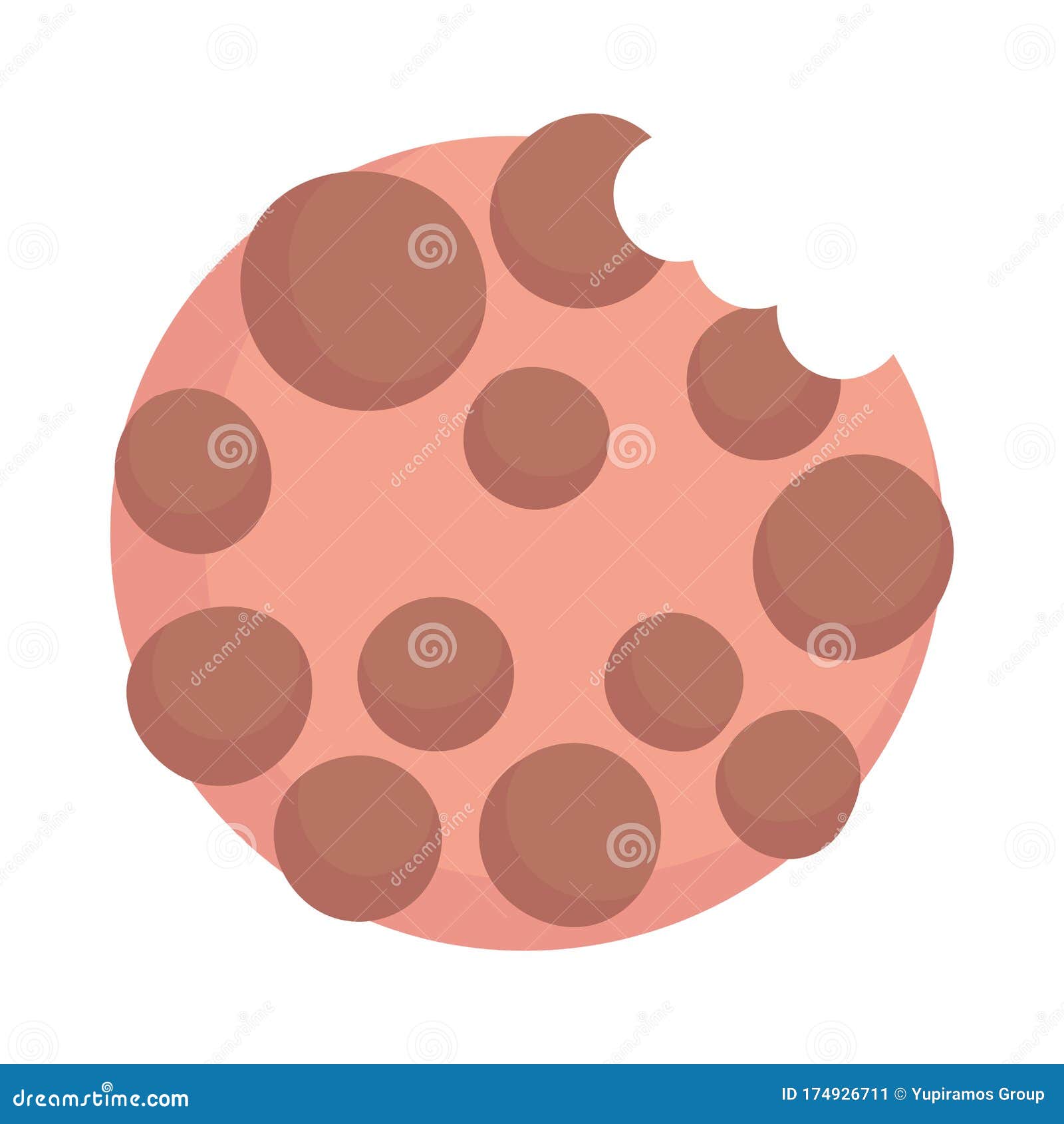 Bite Cookie Food Cartoon Icon Style Design Stock Vector - Illustration ...