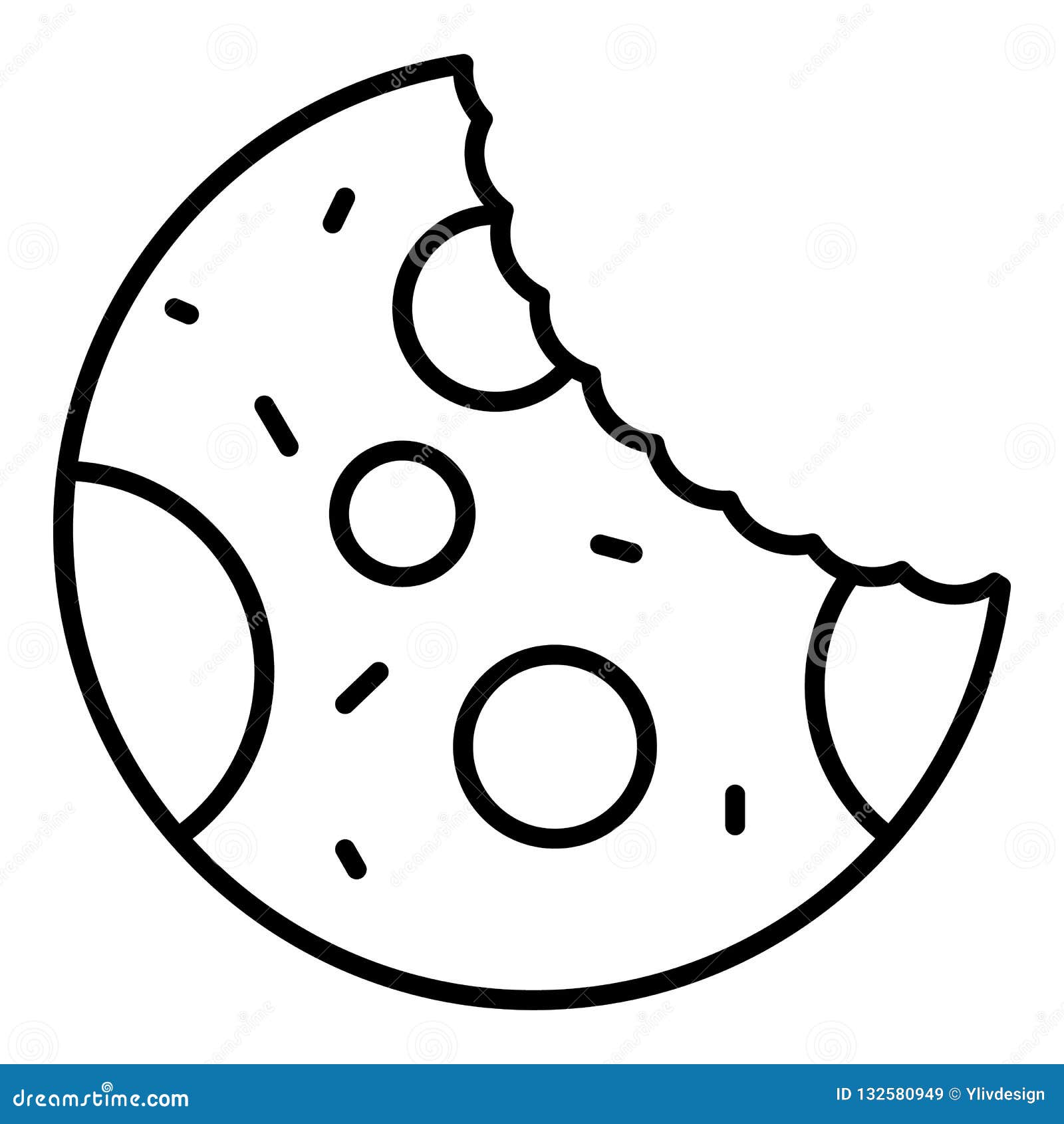 Bite Cookie Icon, Outline Style Stock Vector - Illustration of icon ...
