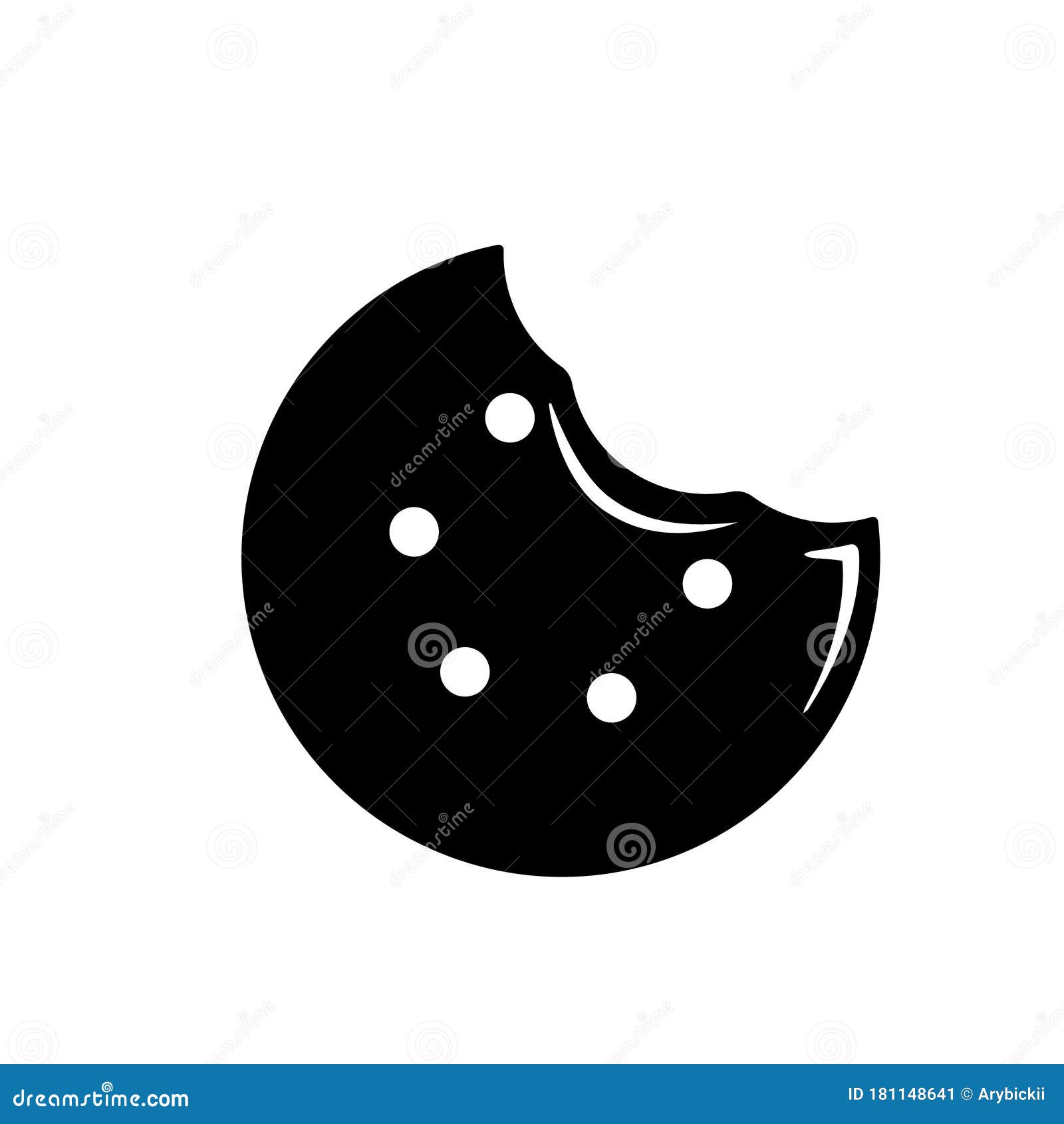 Bite cookie icon. Vector stock vector. Illustration of flat - 181148641