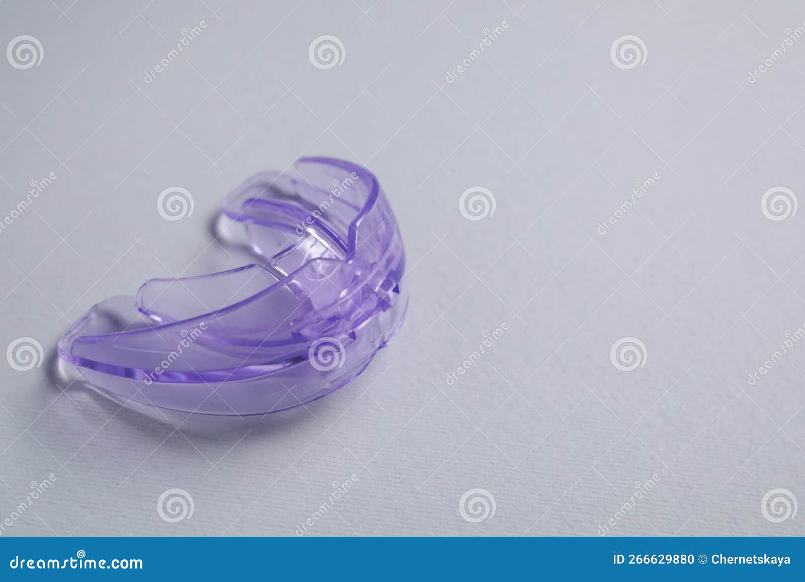 Bite Correction. Dental Mouth Guard on Grey Background, Closeup. Space ...