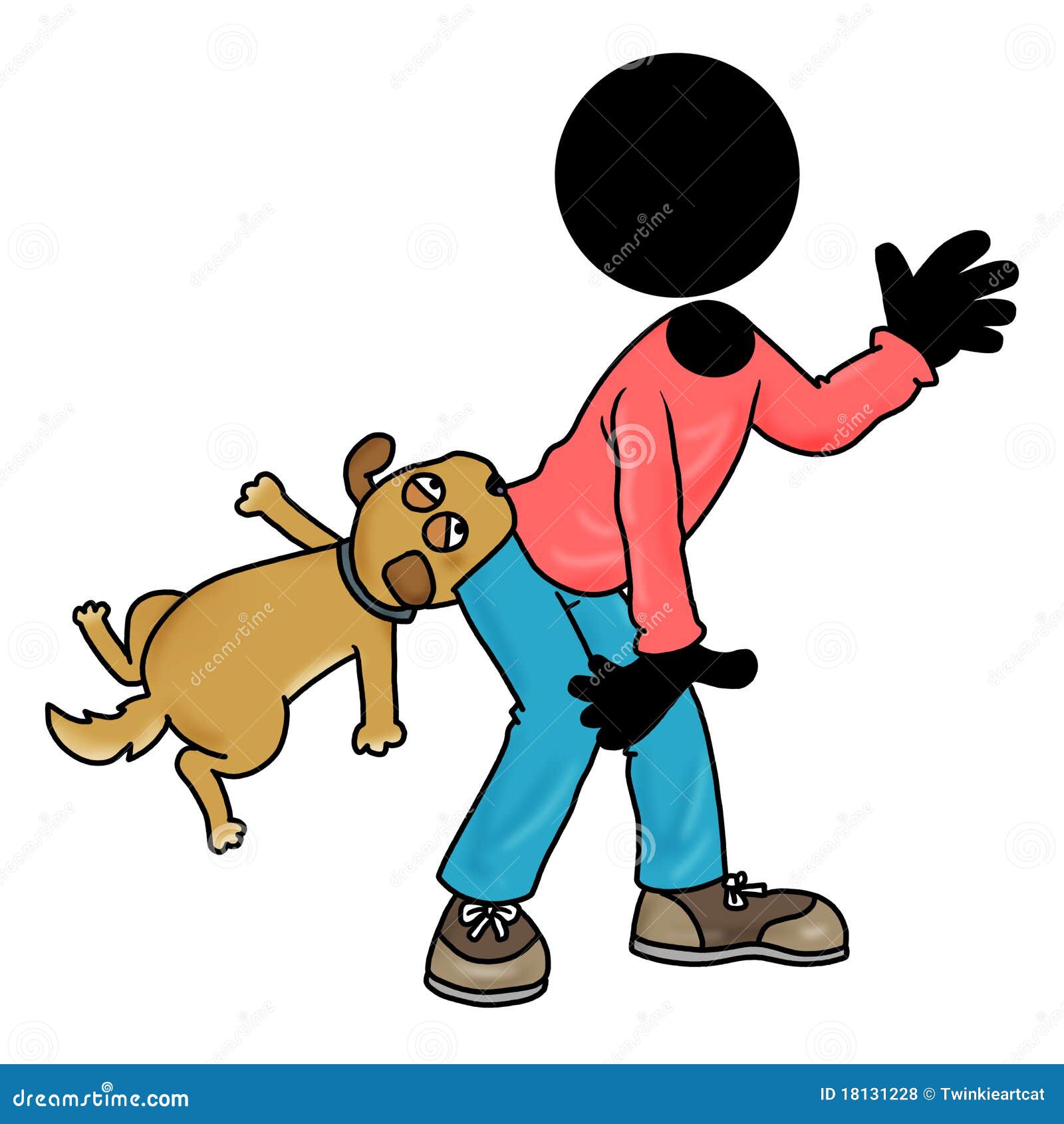 Bite by dog stock illustration. Illustration of action - 18131228