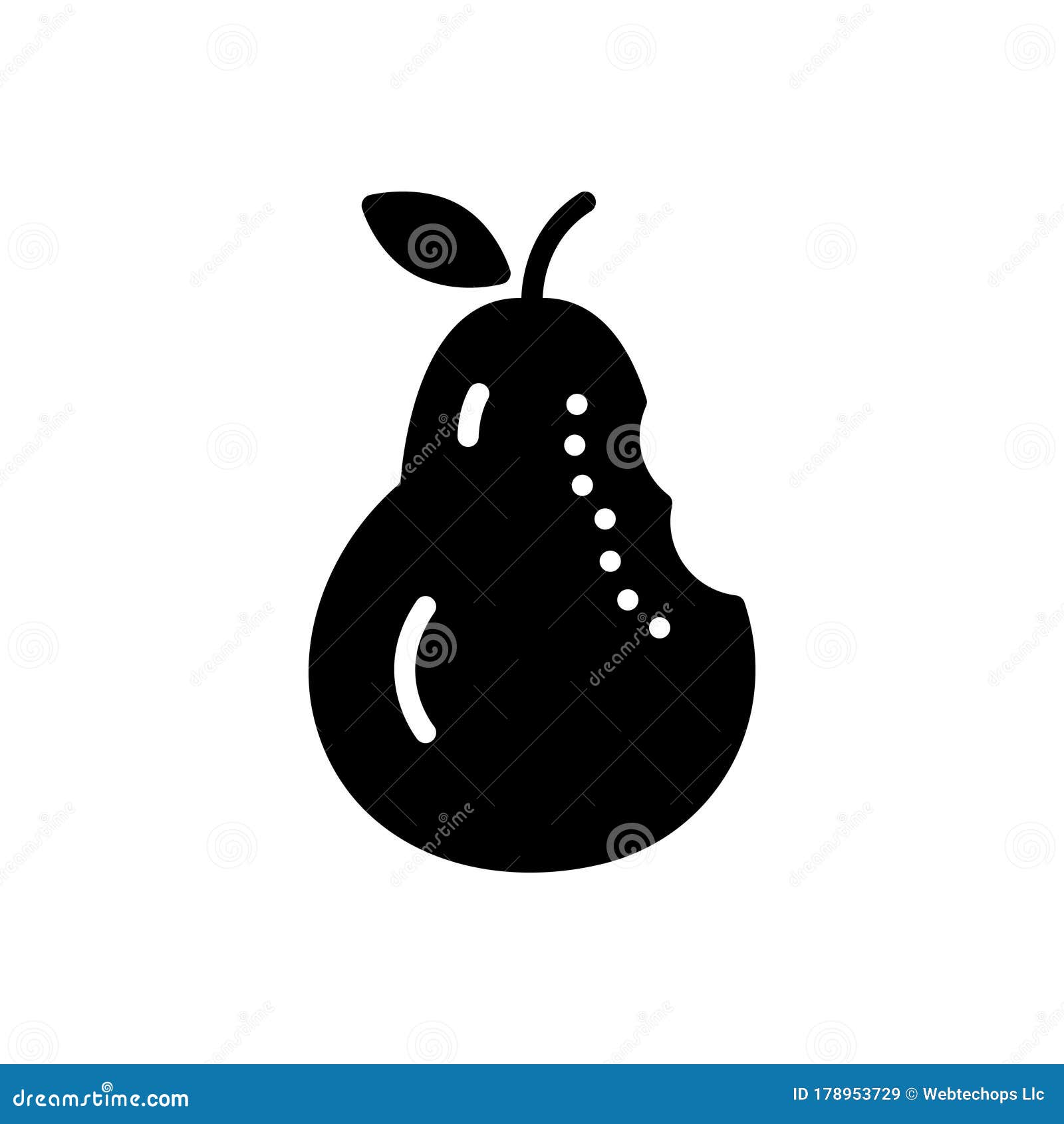 Black Solid Icon for Bite, Pear and Cutting Stock Vector - Illustration ...