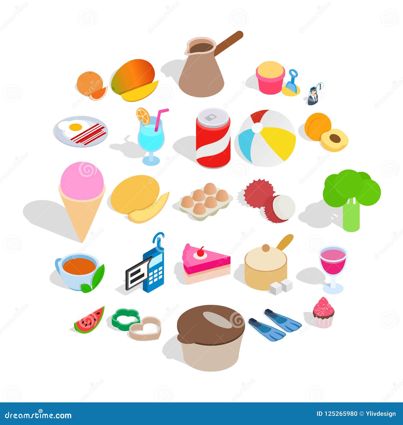 Bite Icons Set, Isometric Style Stock Vector - Illustration of burger ...