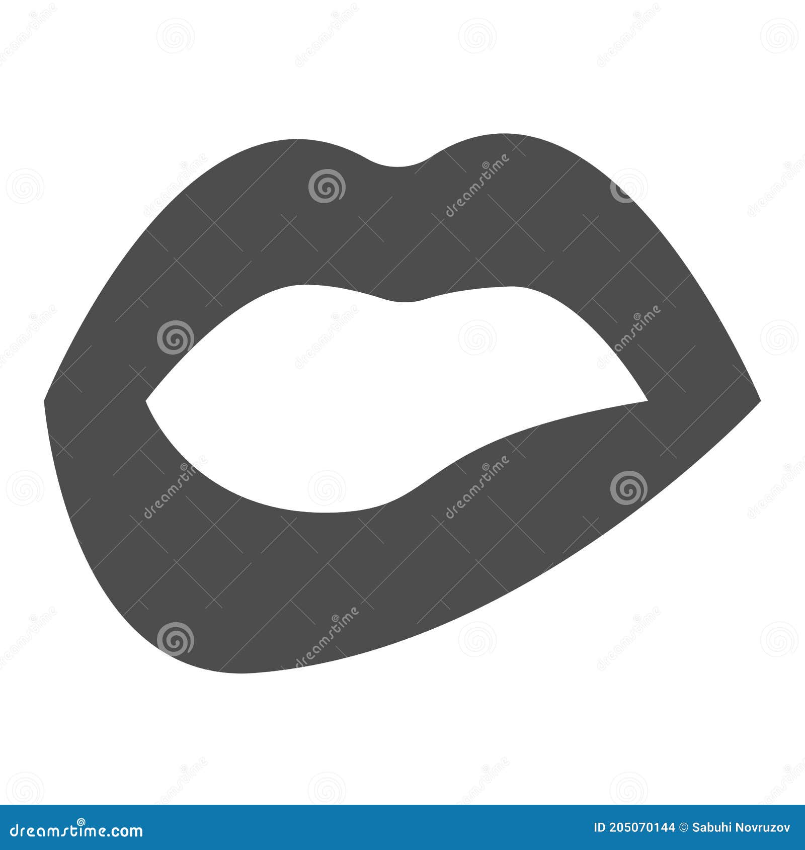 Bite Sexy Lips Drawing - Red Lips Biting Retro Icon Isolated On Skin ...
