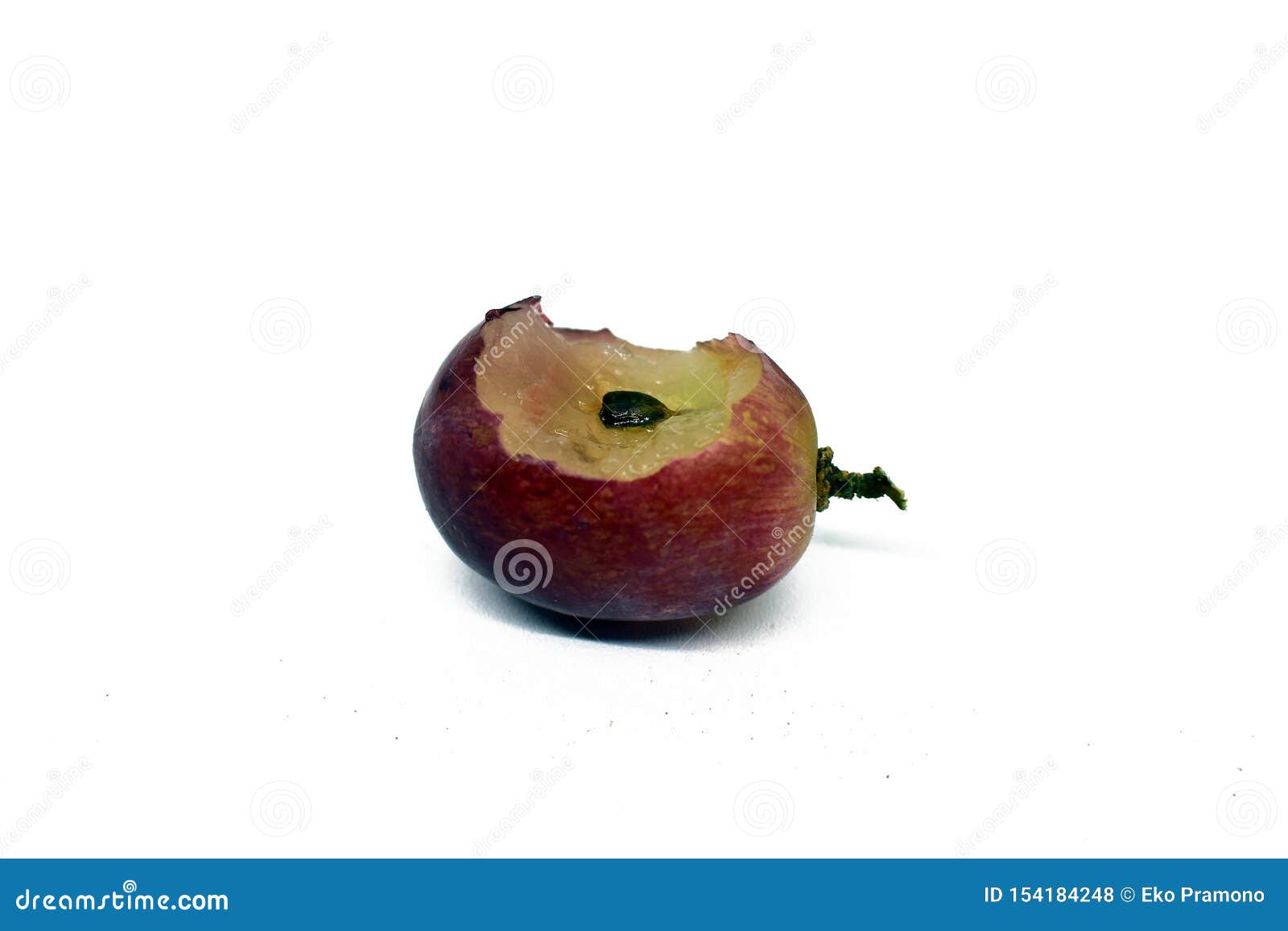 Bite Marks on Fresh Grapes, Oranges and Grapes Isolated on White ...