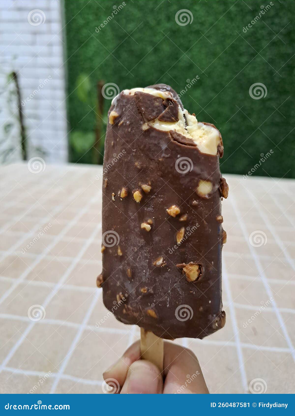 Bite Me! Chocolate Ice Cream in Stick Stock Image - Image of cake ...