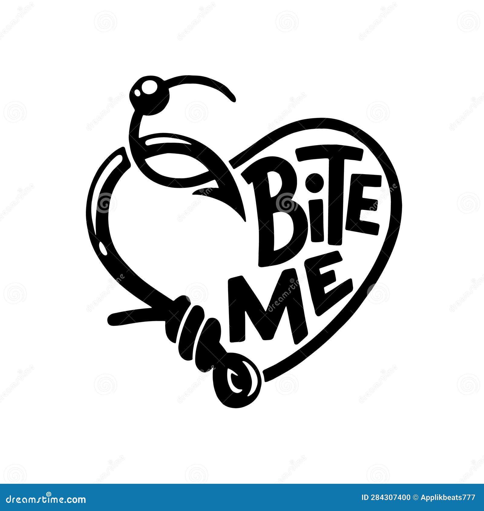 Bite Me T-shirt Print. Vector Illustration Stock Vector - Illustration ...