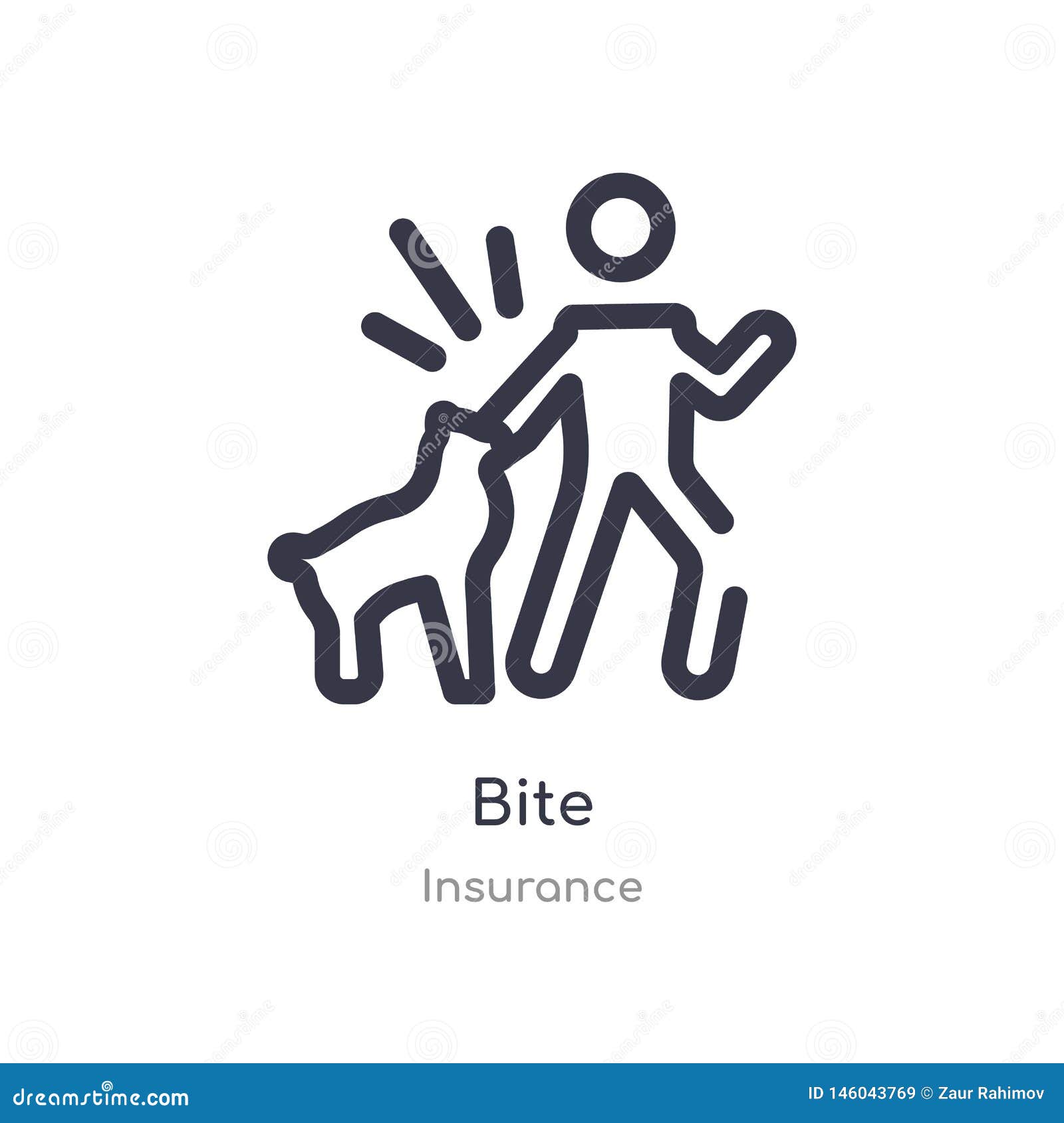 Bite Outline Icon. Isolated Line Vector Illustration from Insurance ...