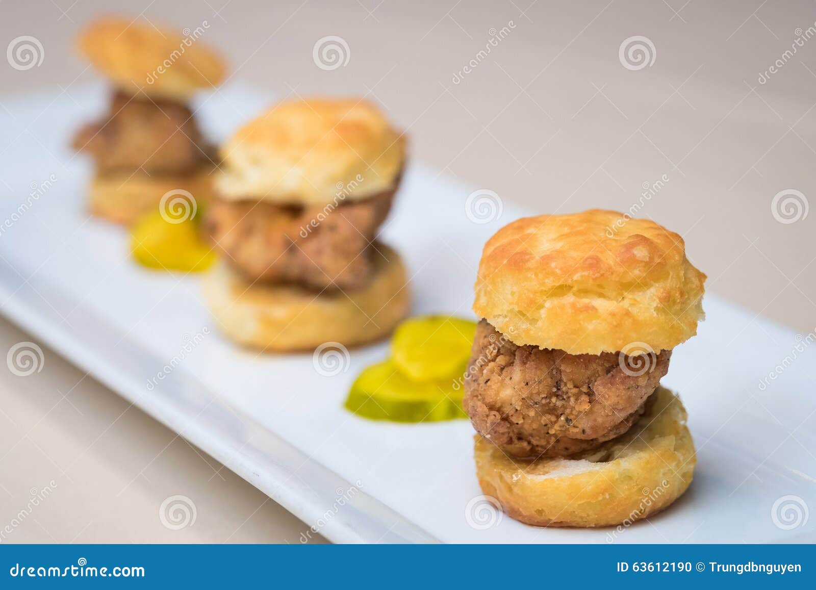 Bite Size Chicken Biscuits stock photo. Image of bite - 63612190