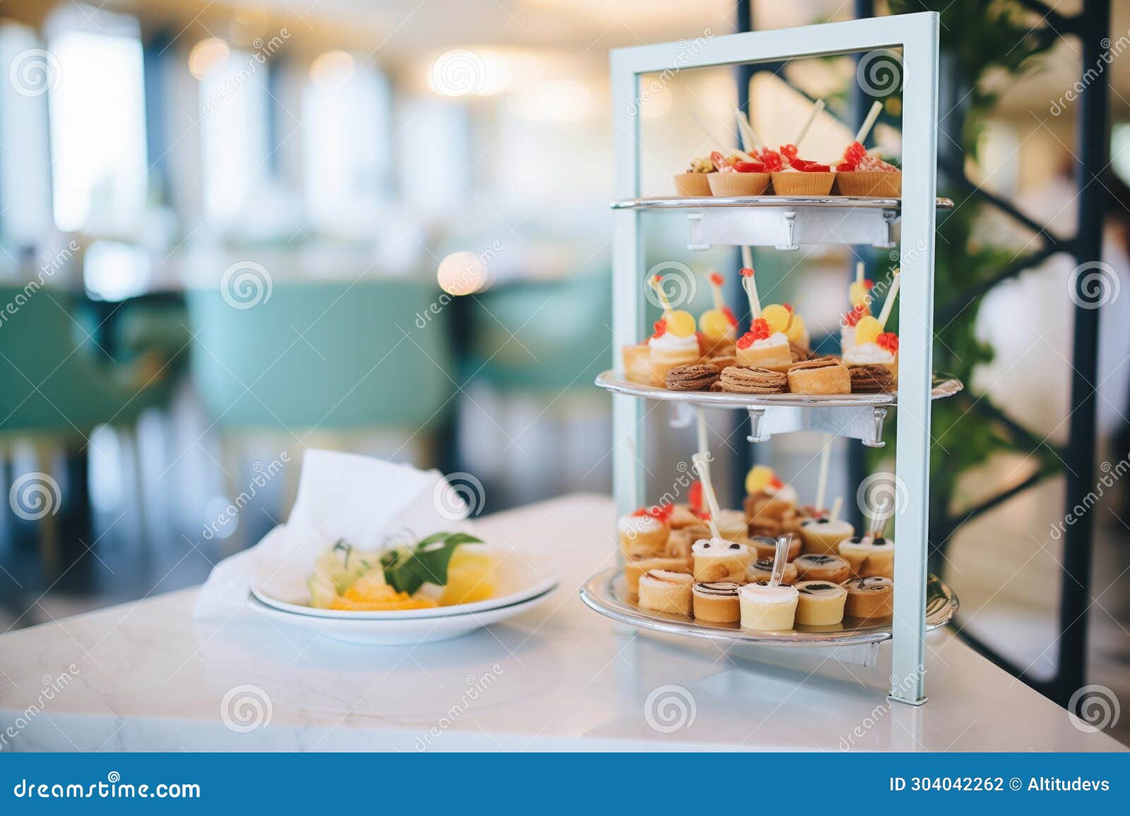 Bite-sized Cannoli Display, Tiered Dessert Stand Stock Photo - Image of ...