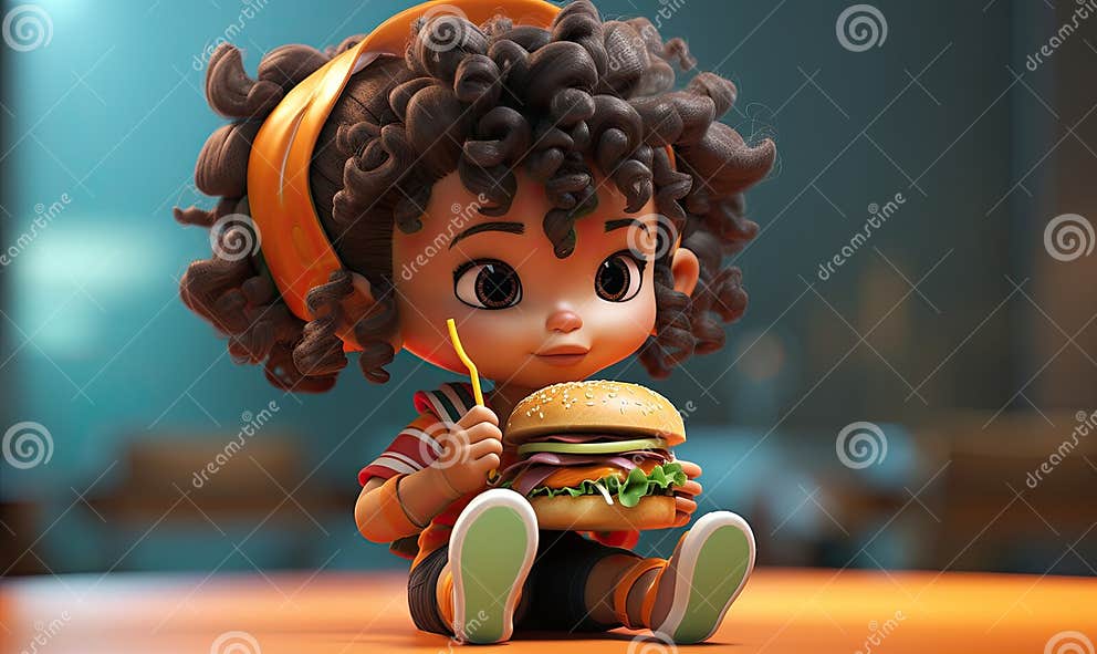 Bite-sized Chibi Munches on a Yummy Hamburger, Capturing Hearts with ...