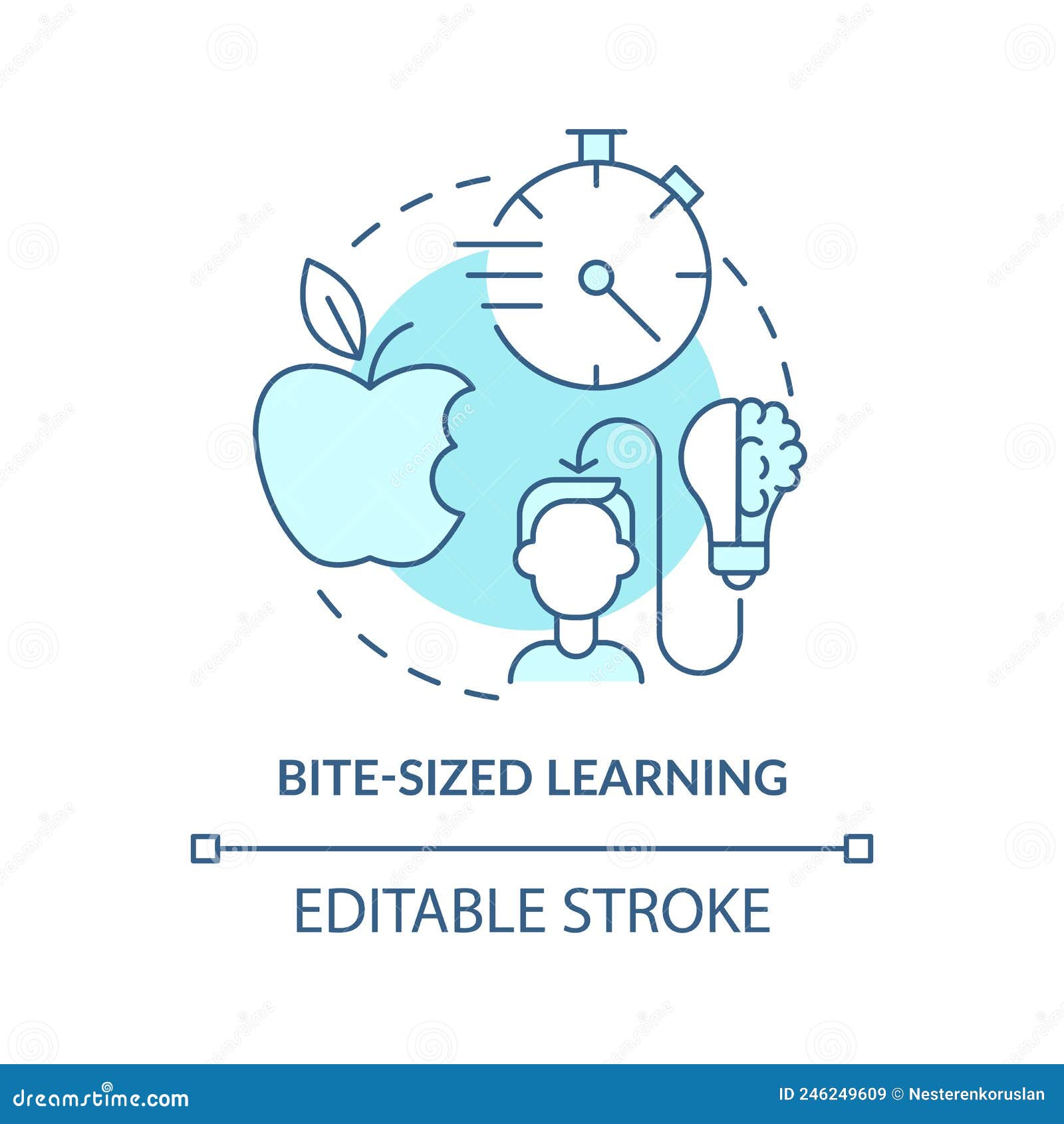 Bite Sized Learning Turquoise Concept Icon Stock Vector - Illustration ...