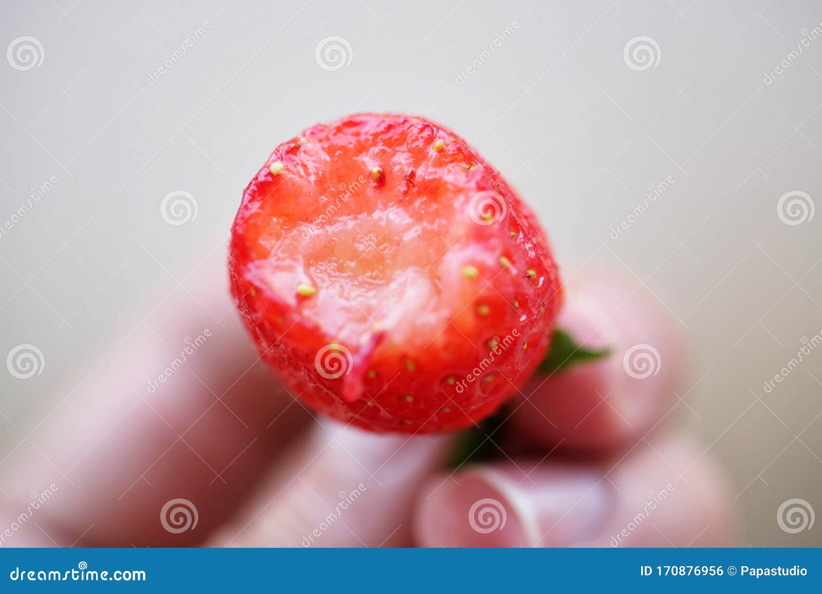 Bite Strawberry,Fresh and Delicious Red Strawberries. Stock Photo ...