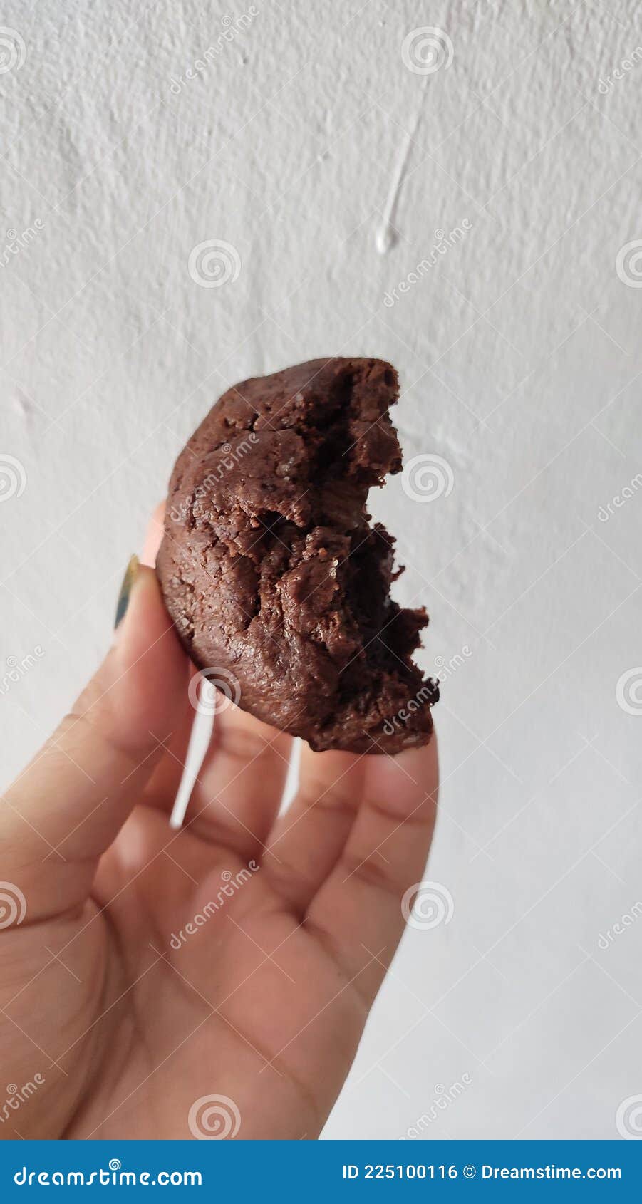 Biten cookies in hand stock photo. Image of hand, biten - 225100116