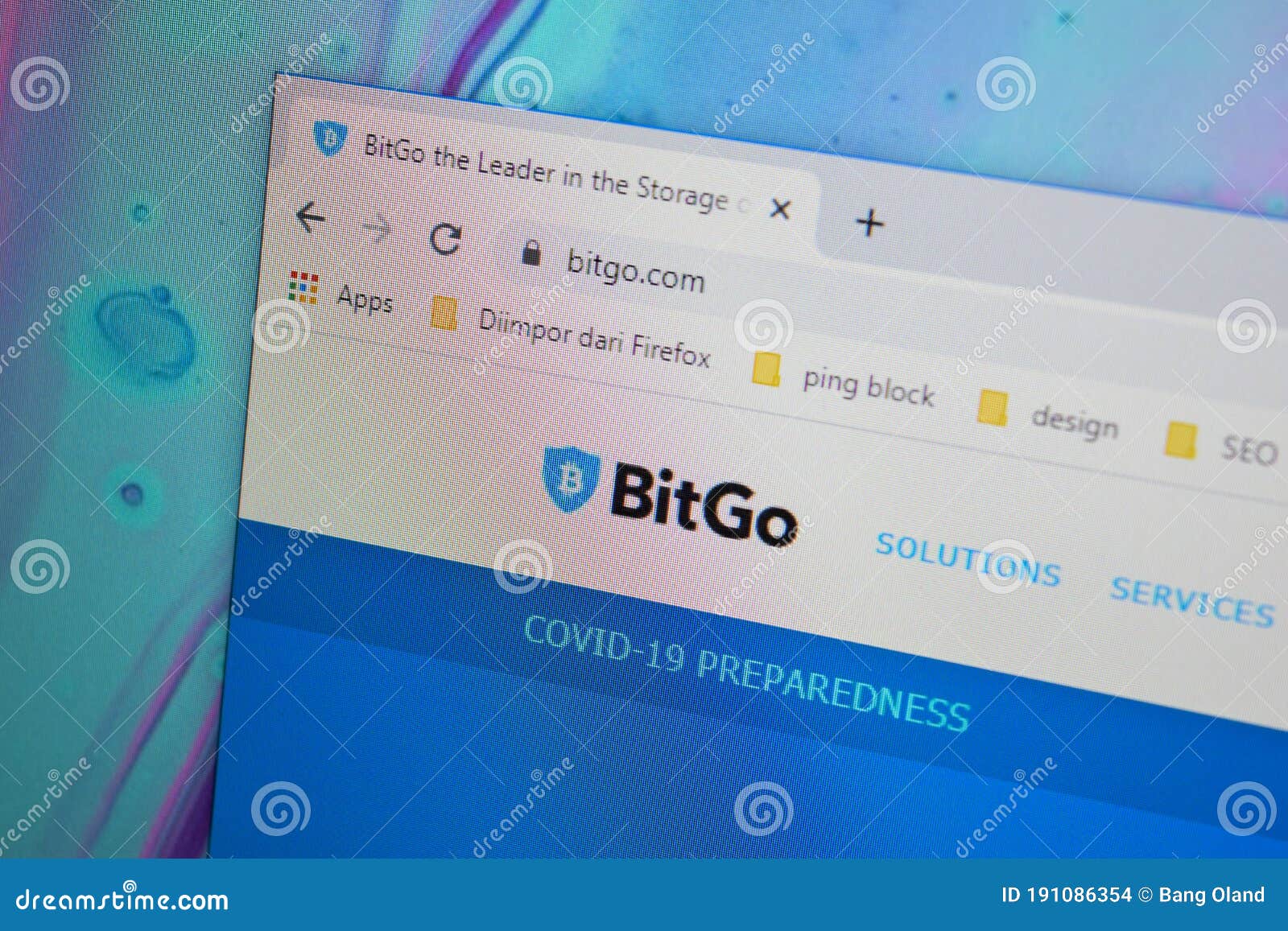 BitGo Website Home Page on Computer Screen. a Bitcoin Security Company ...