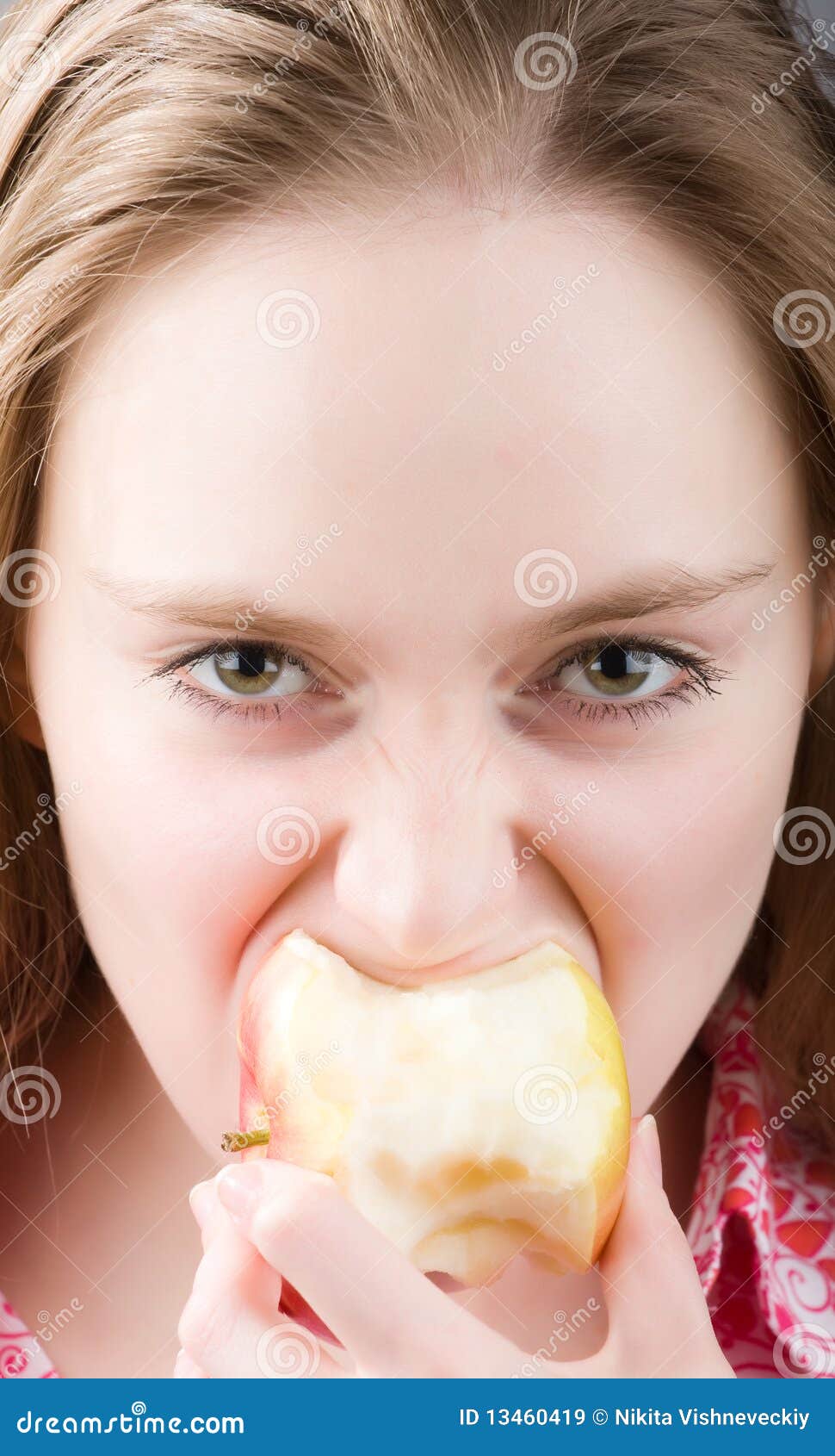 Biting apple stock image. Image of adult, hair, hostile - 13460419