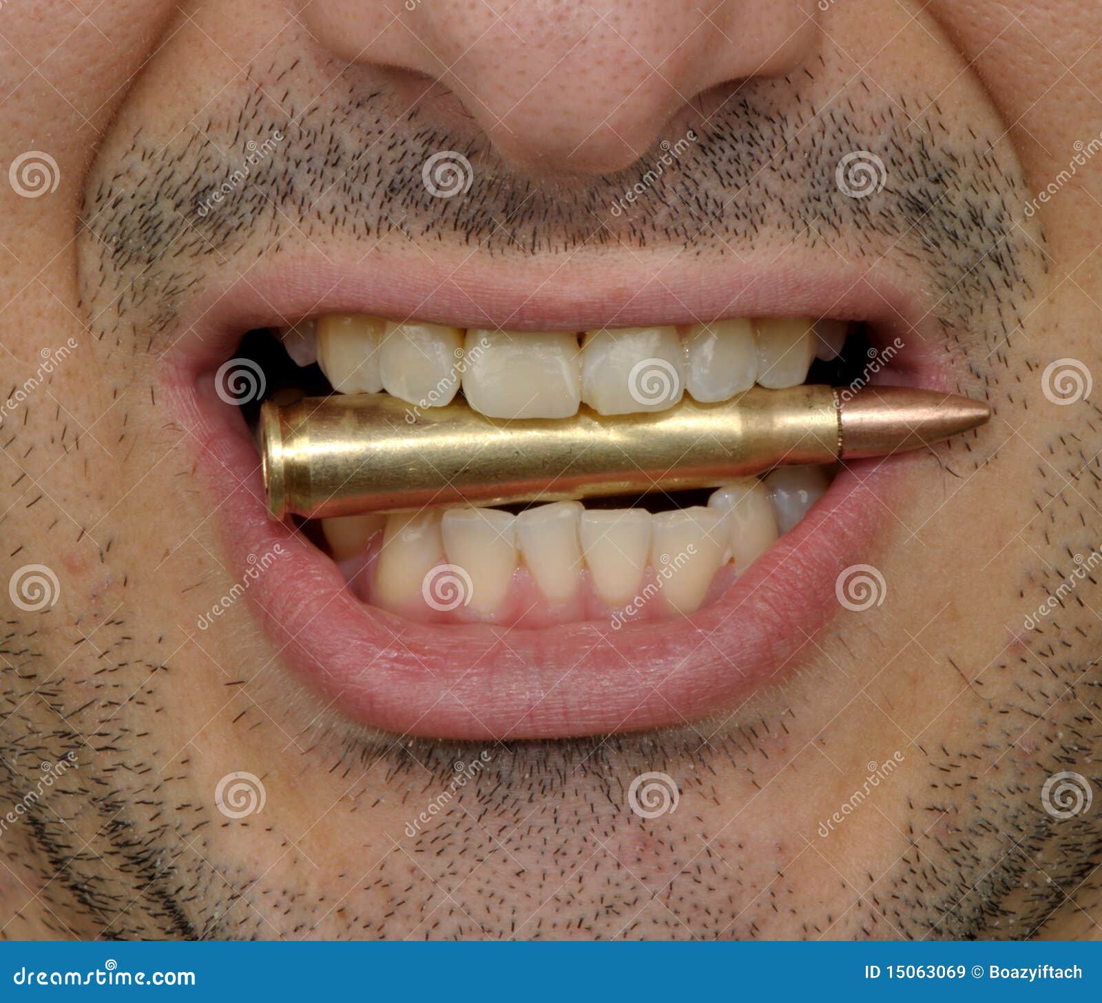 Biting on a bullet stock image. Image of gang, attack - 15063069