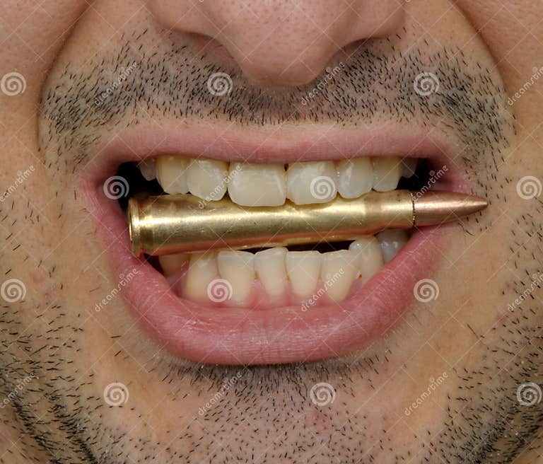 Biting on a bullet stock image. Image of gang, attack - 15063069