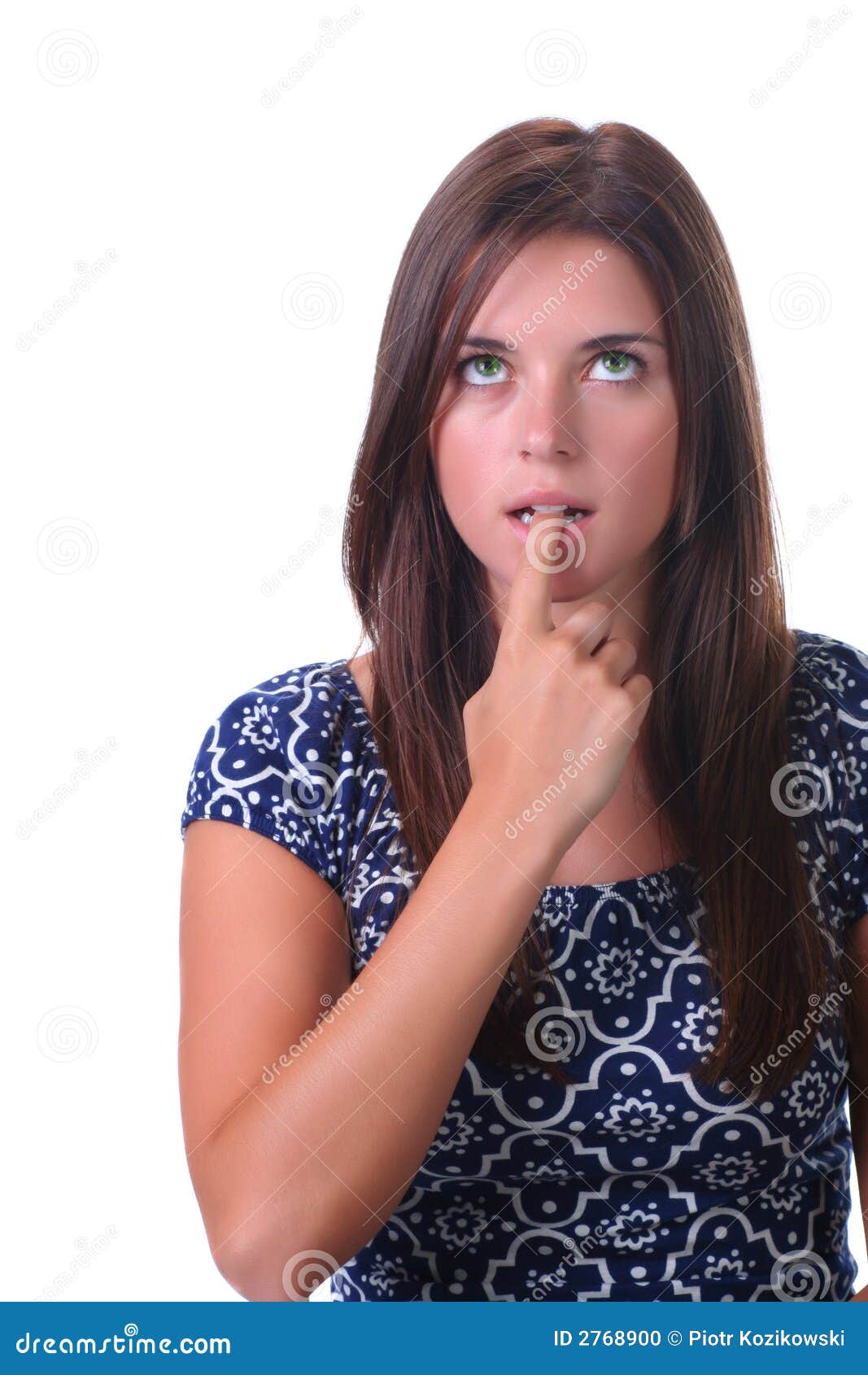 Biting finger stock photo. Image of expressive, manicure - 2768900