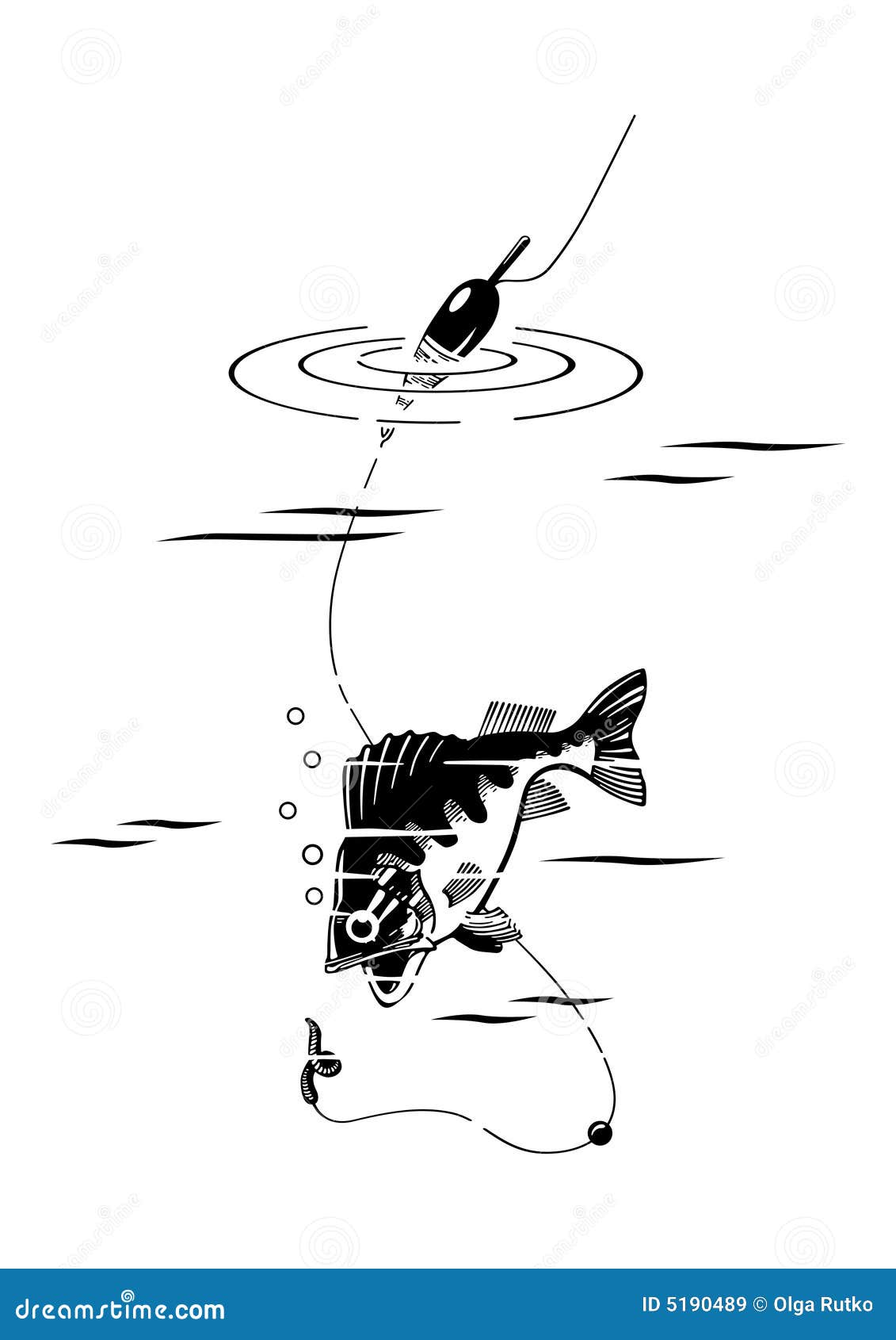 Biting fish vector stock vector. Illustration of fish - 5190489