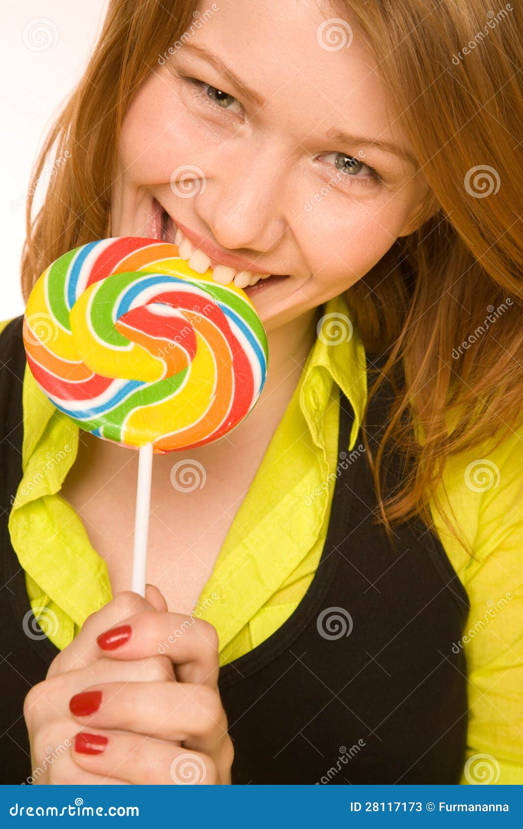 Biting Lollipop stock image. Image of multi, colored - 28117173
