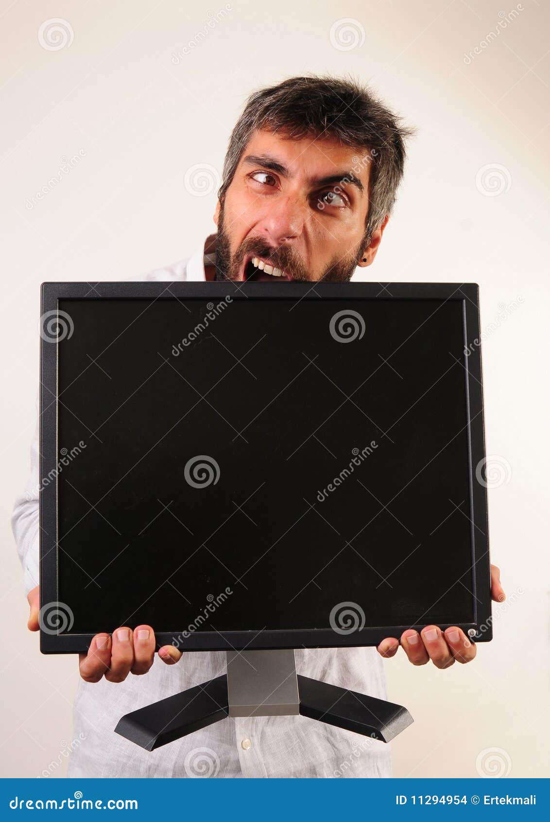 Biting Screen stock photo. Image of television, corporate - 11294954