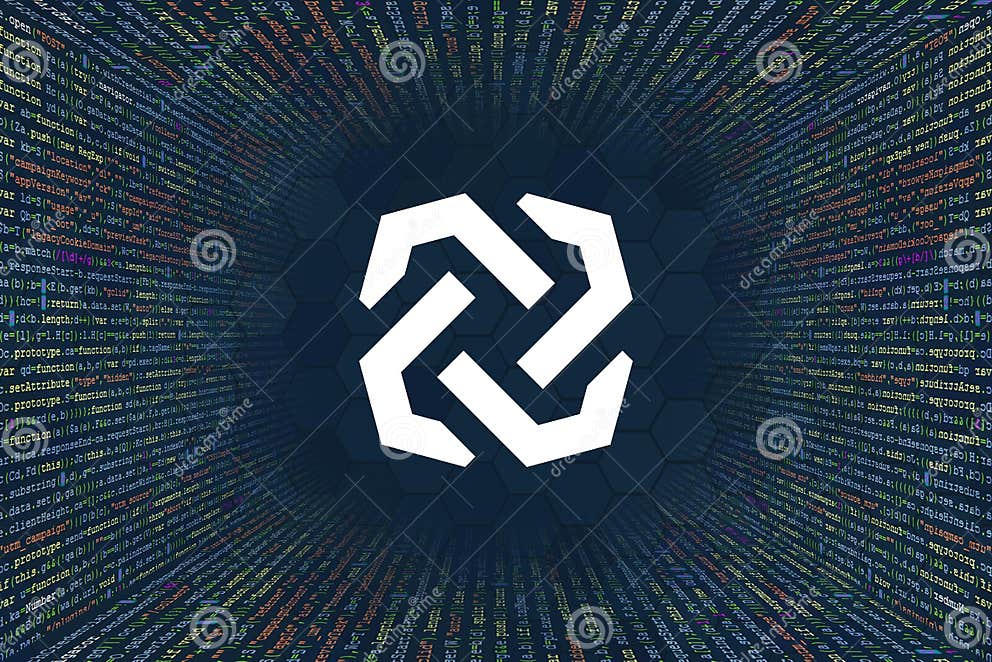 Bitmark, BTM Cryptocurrency Symbol. a Tunnel from a Computer Program ...