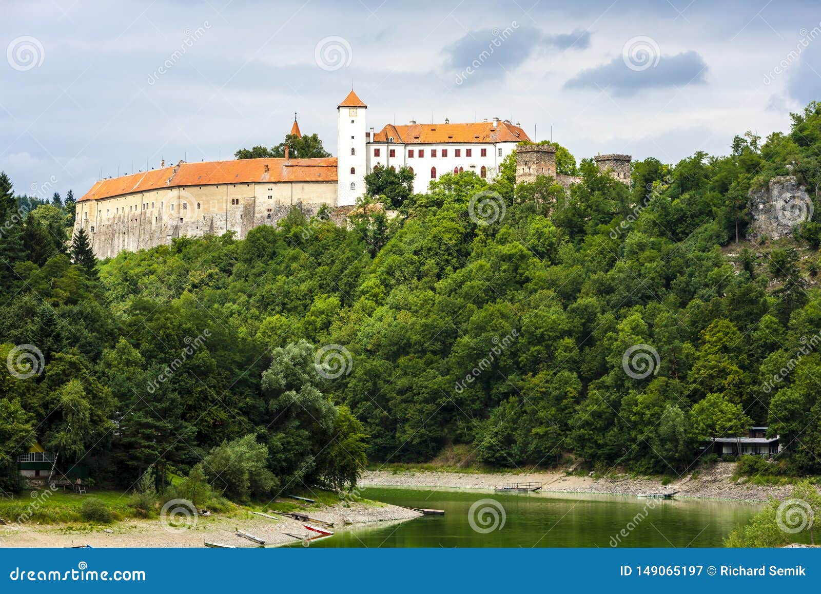 Bitov Castle with Vranovska Dam, Czech Republic Stock Image - Image of ...