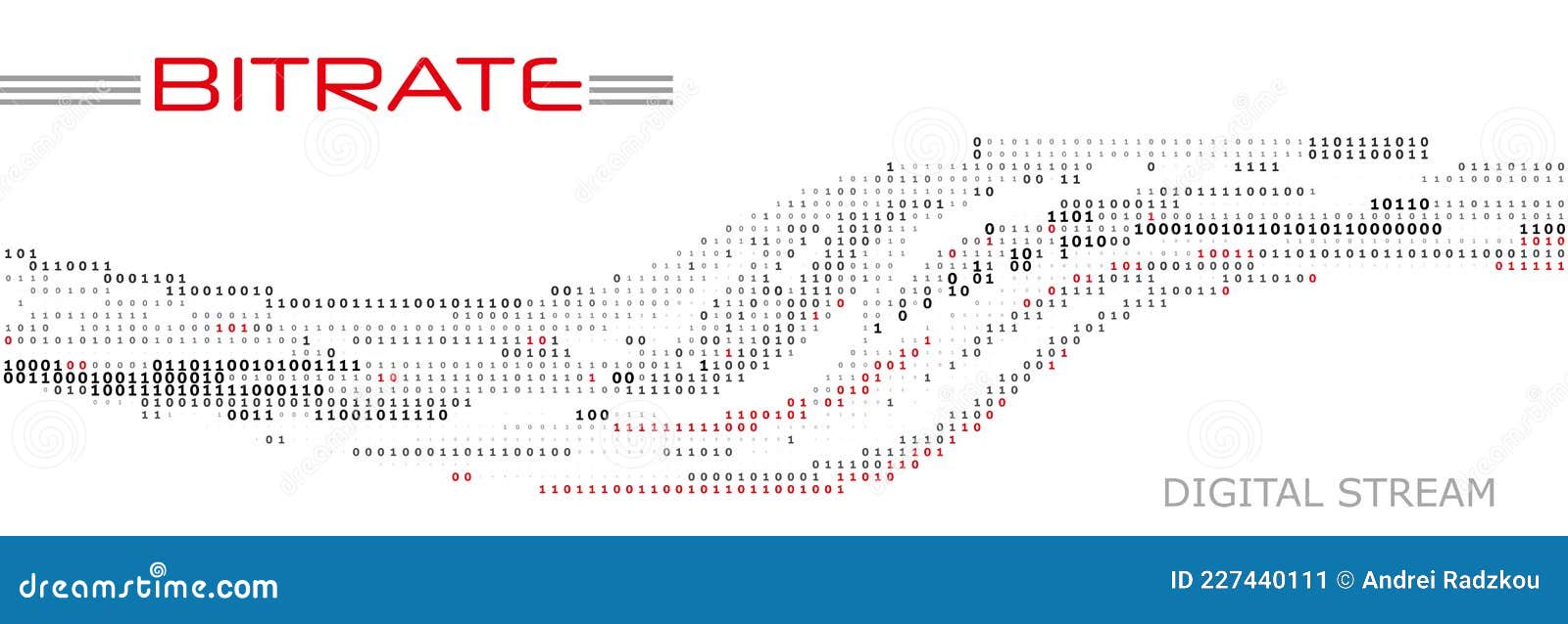Bitrate, Digital Stream. Vector Graphics with Binary Code Stock Vector - Illustration of ...