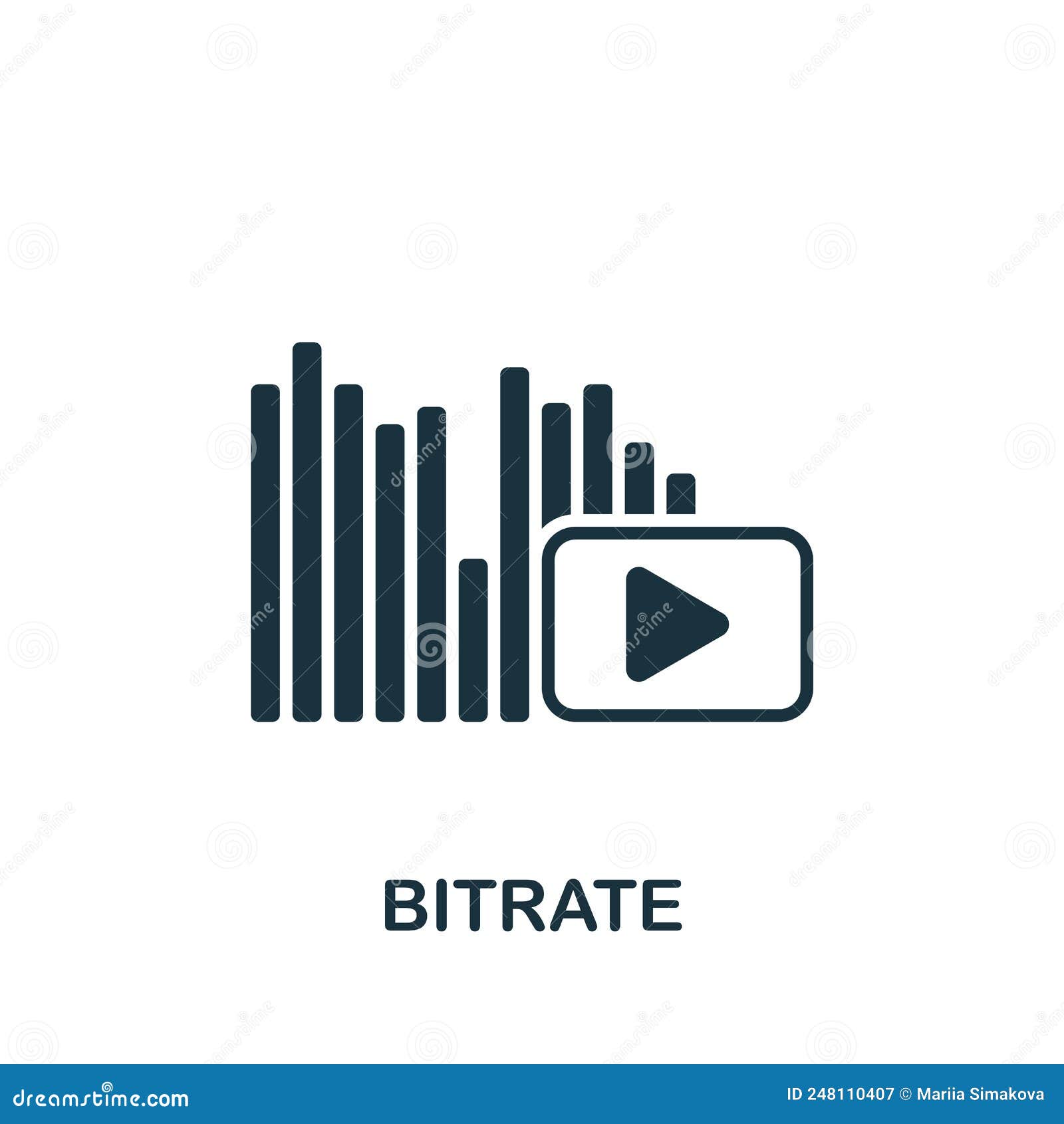 Bitrate Icon. Monochrome Simple Streaming Icon for Templates, Web ...