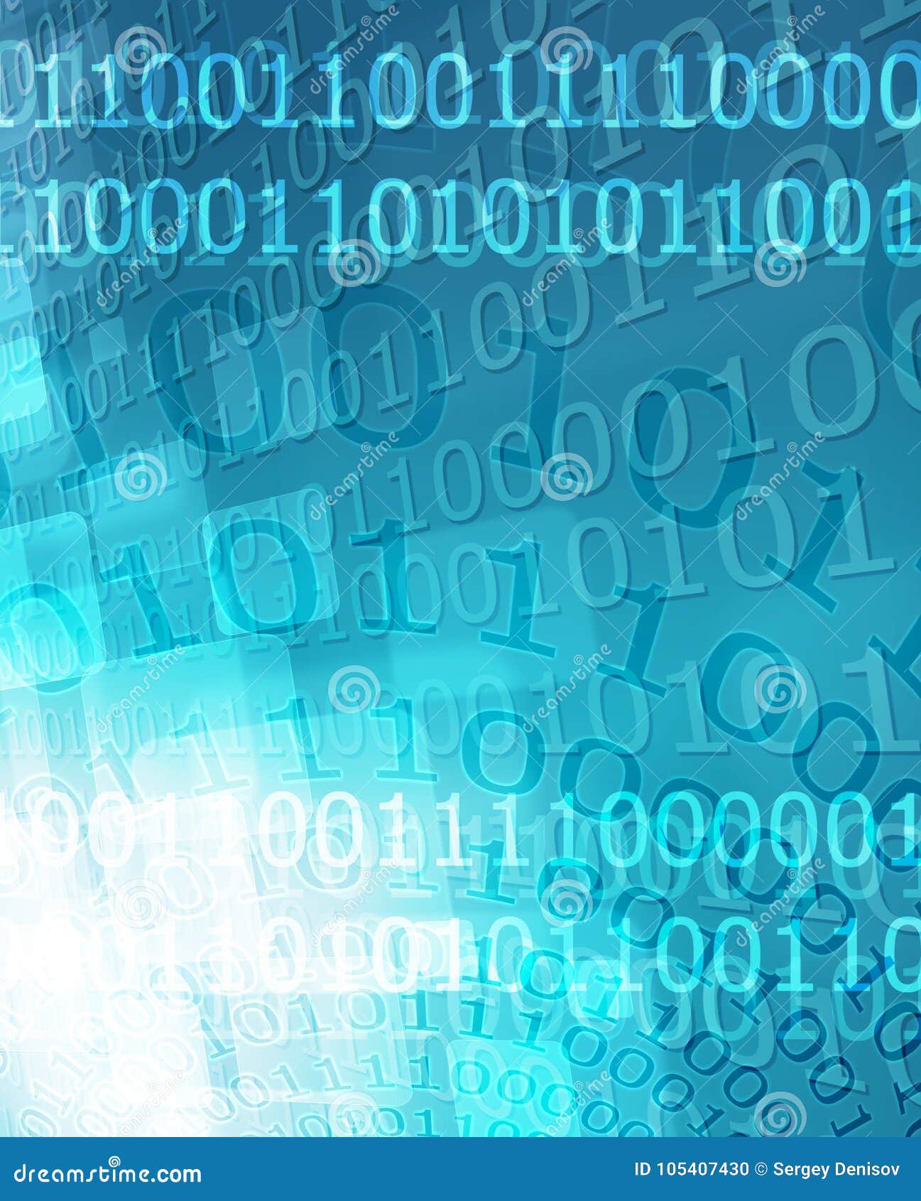 Bits and bytes on a blue stock illustration. Illustration of bits ...