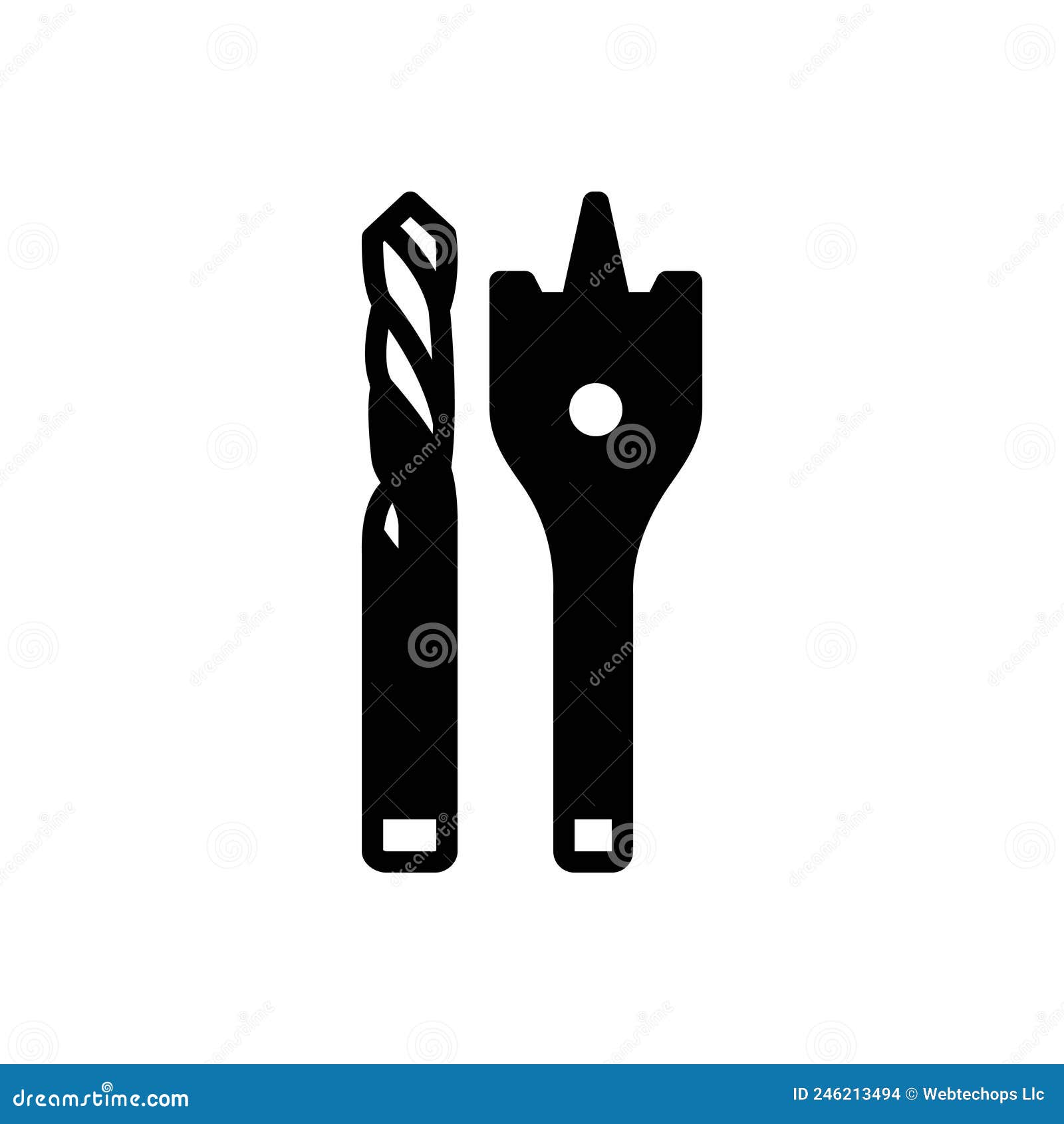 Black Solid Icon for Bits, Drill and Device Stock Vector - Illustration ...