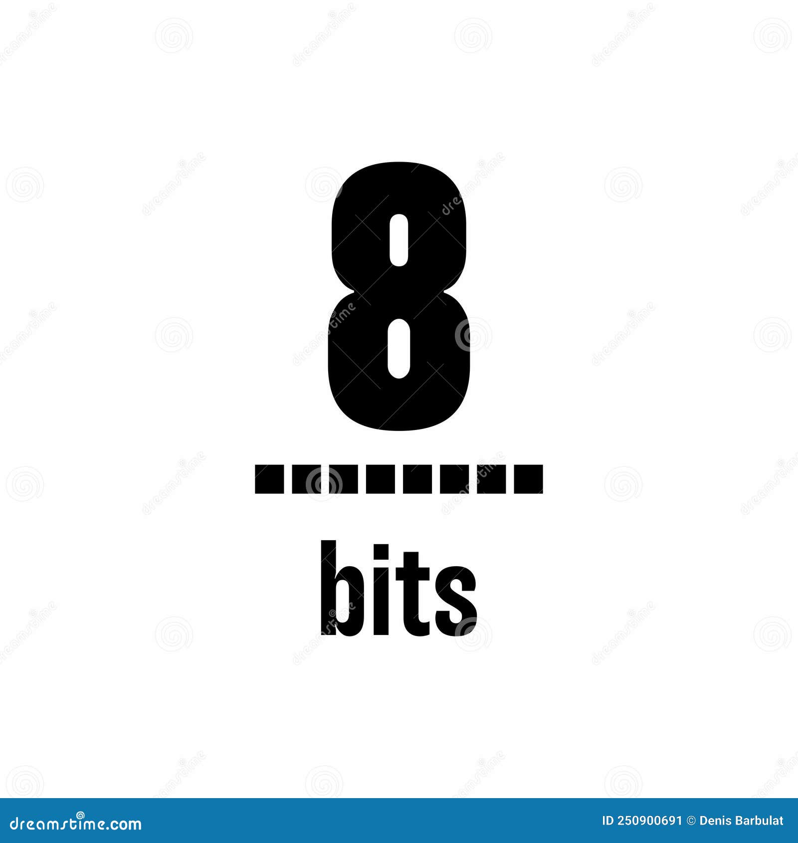 8 Bits Information Vector Symbol Stock Vector - Illustration of ...