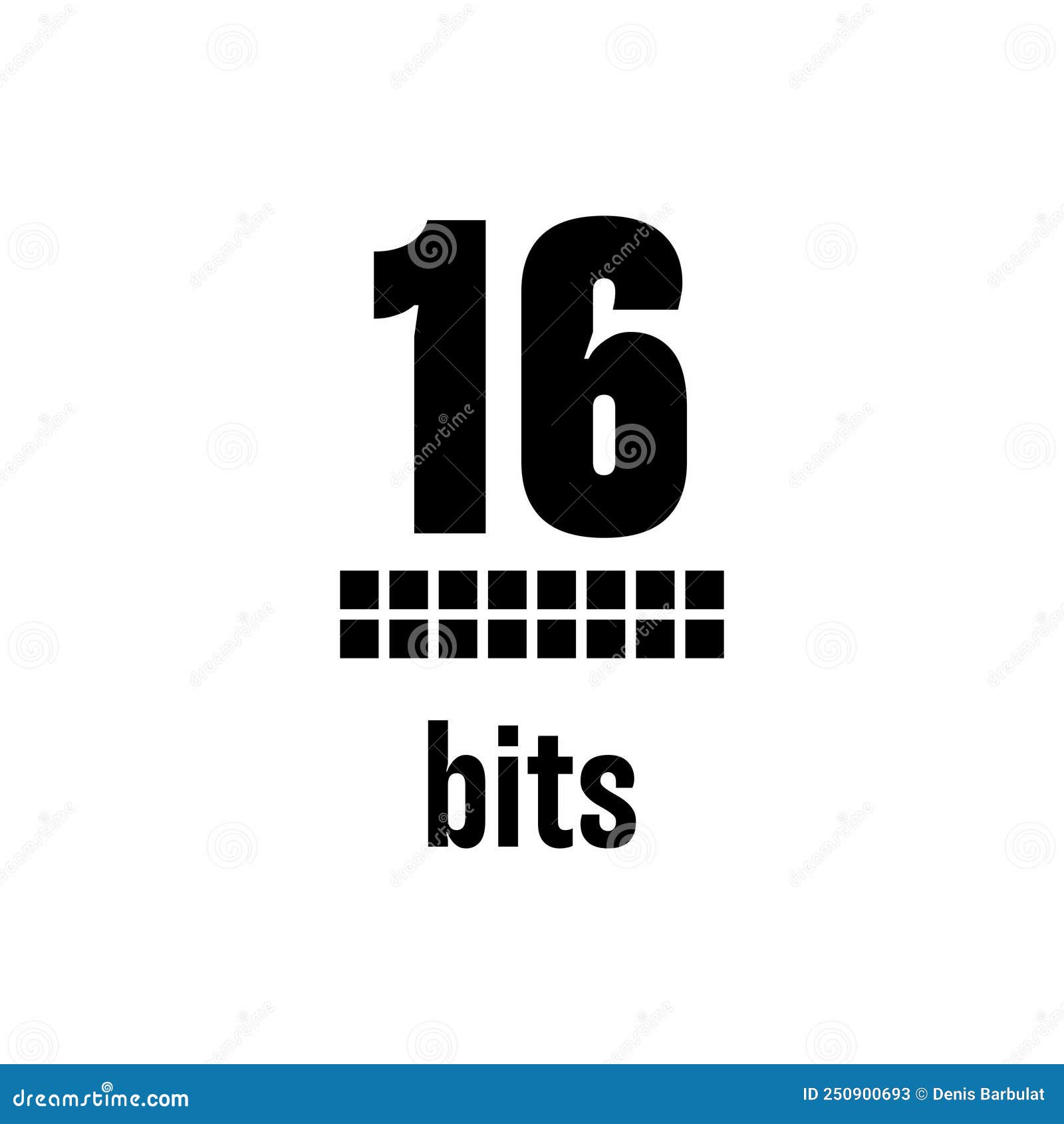 16 Bits Information Vector Symbol Stock Vector - Illustration of sign ...