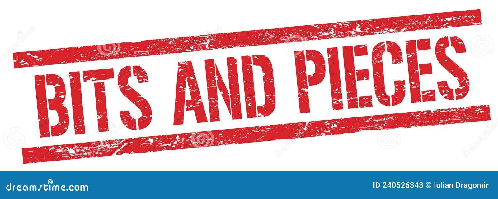 BITS and PIECES Text on Red Grungy Rectangle Stamp Stock Illustration ...