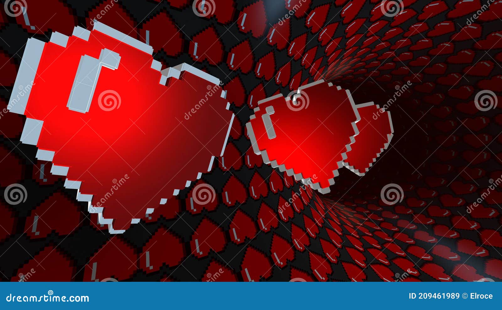 8 Bits Pixel Hearts Illustration. Retro Arcade Video Game ValentineÂ´s ...