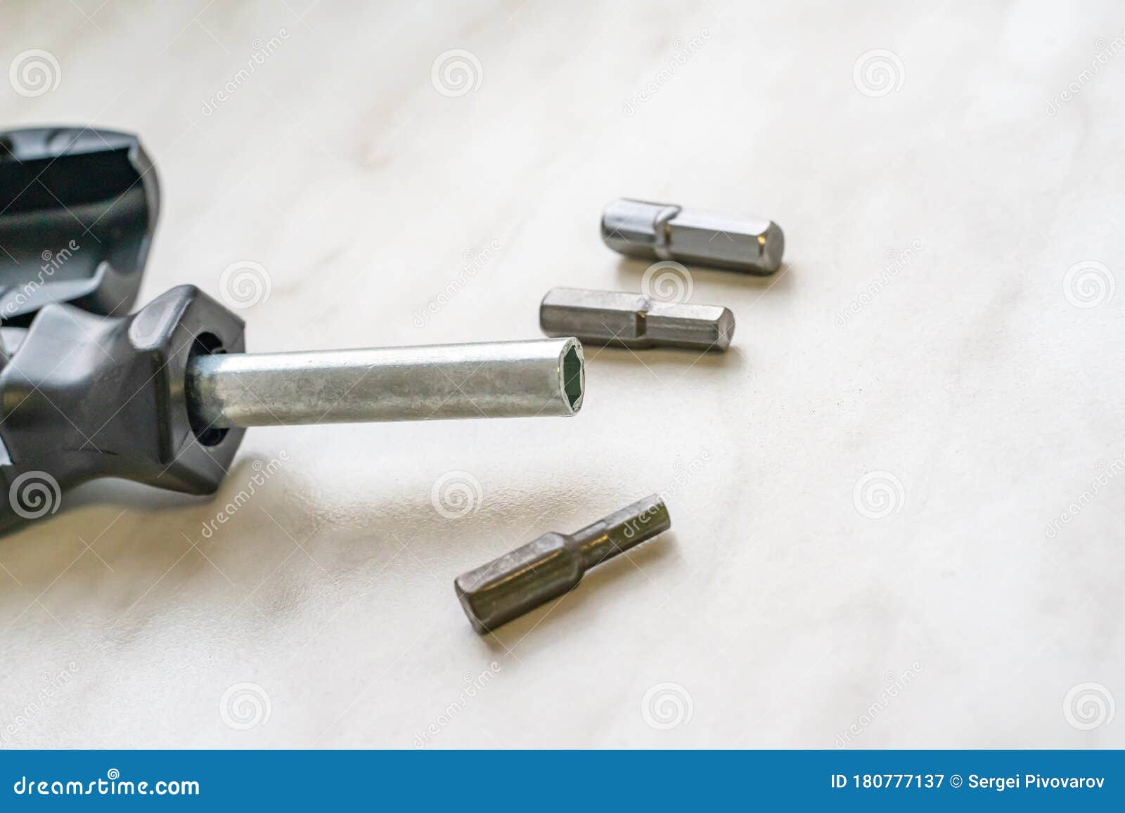 Bits Replaceable Universal Screwdriver Close-up, Hand Tools for ...