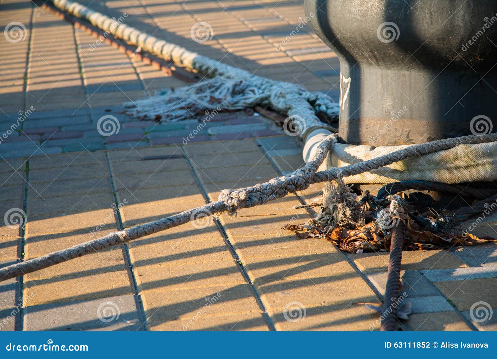 Bitt and Mooring Lines on a Quay. Stock Photo - Image of bitt, marina ...