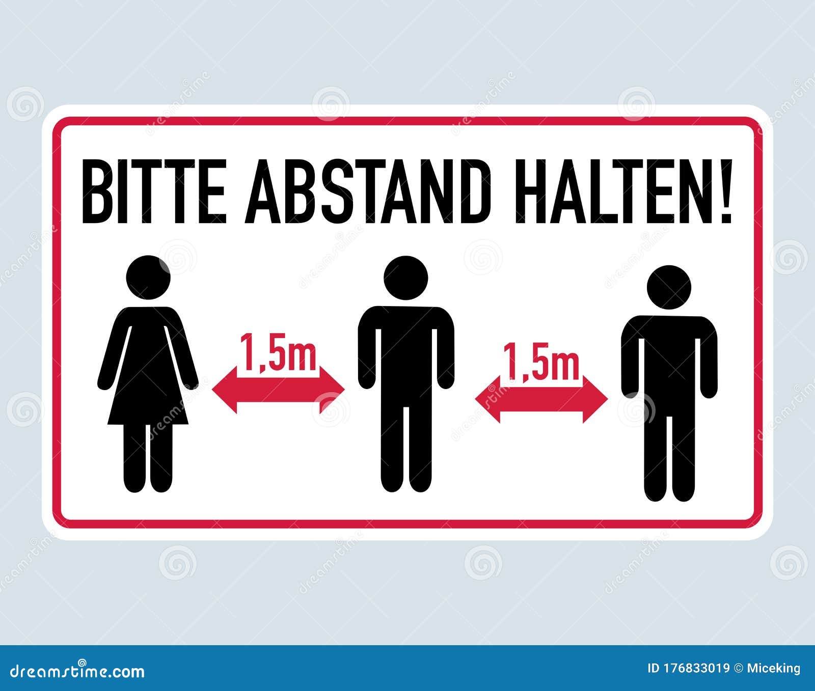 Bitte Abstand Halten - German for Please Keep Distance 1,5 Meter Stock ...