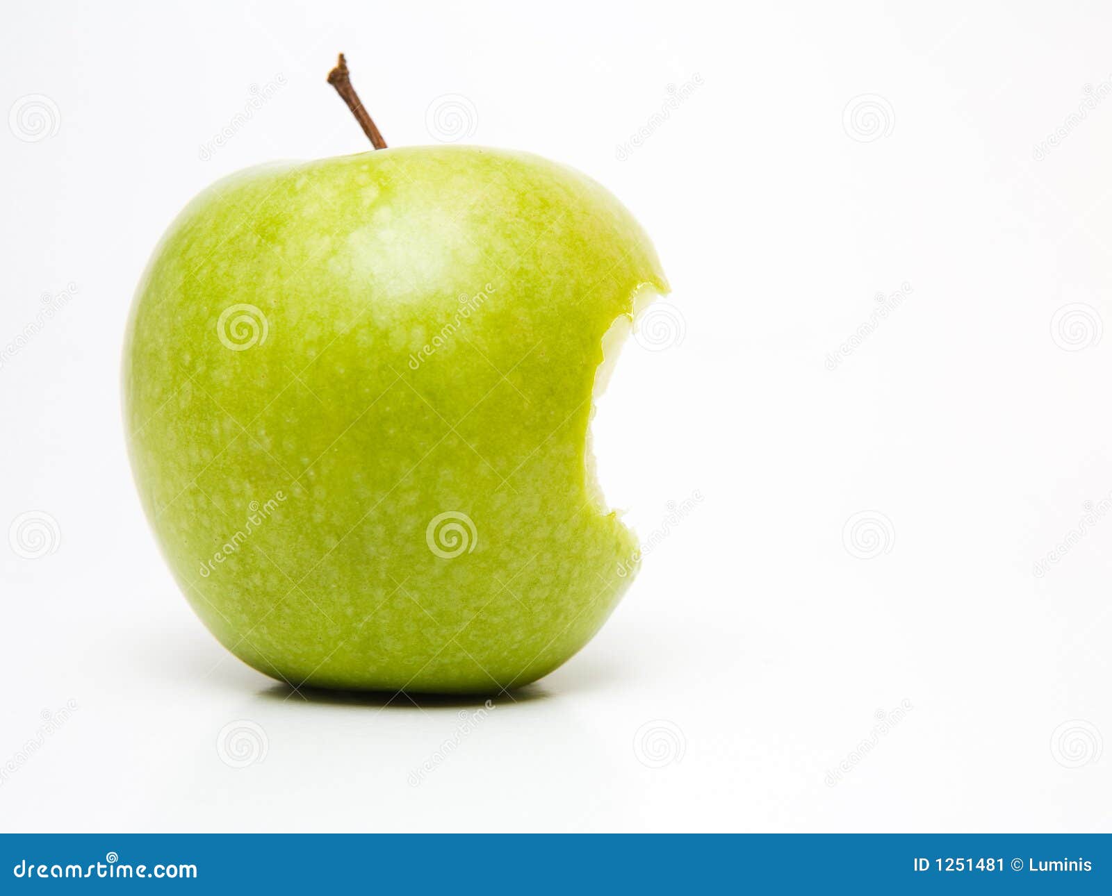 Bitten Apple stock image. Image of single, palm, bite - 1251481