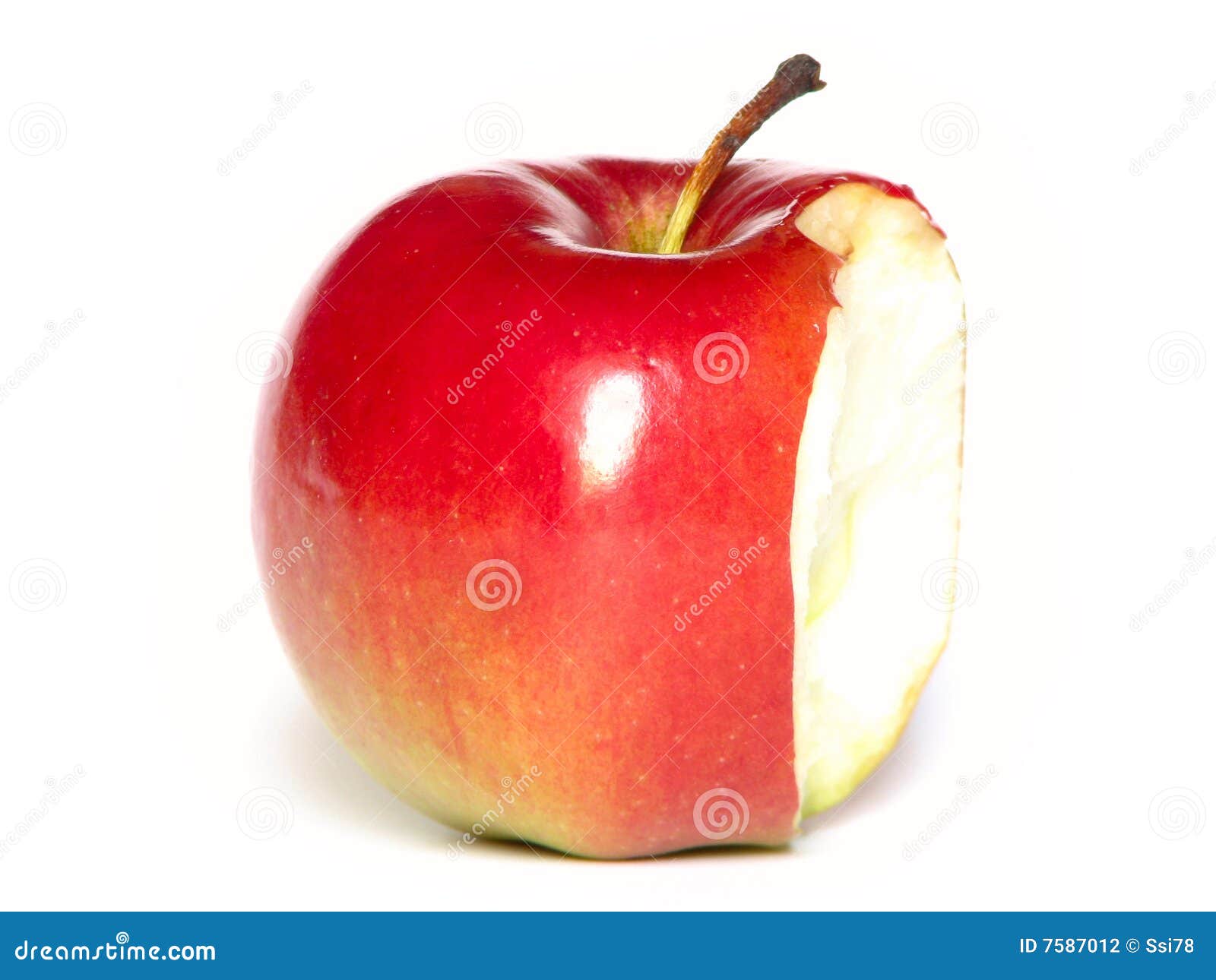 Bitten apple stock photo. Image of flash, bite, light - 7587012