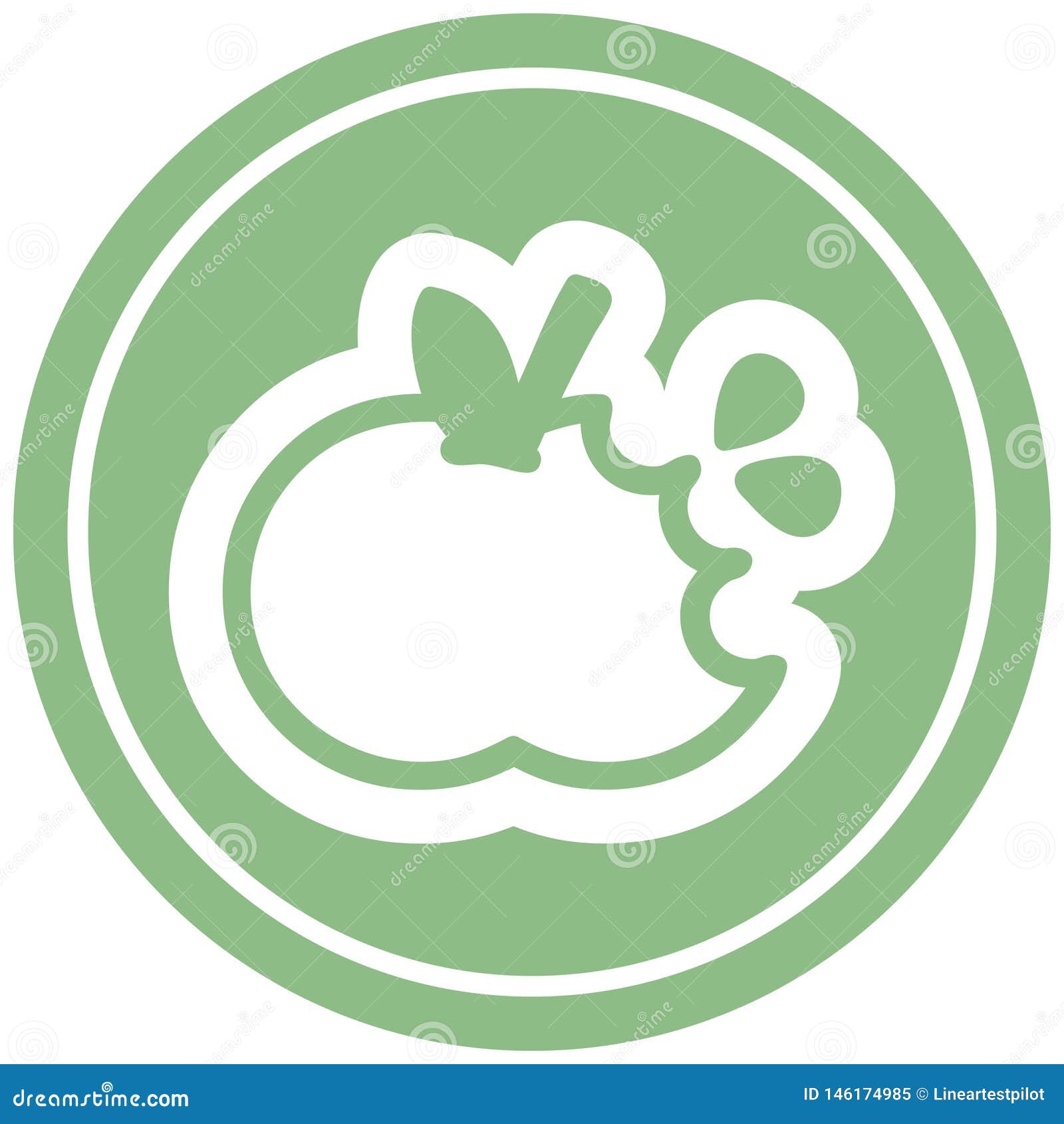 Bitten Apple Circular Icon Symbol Stock Vector - Illustration of ...